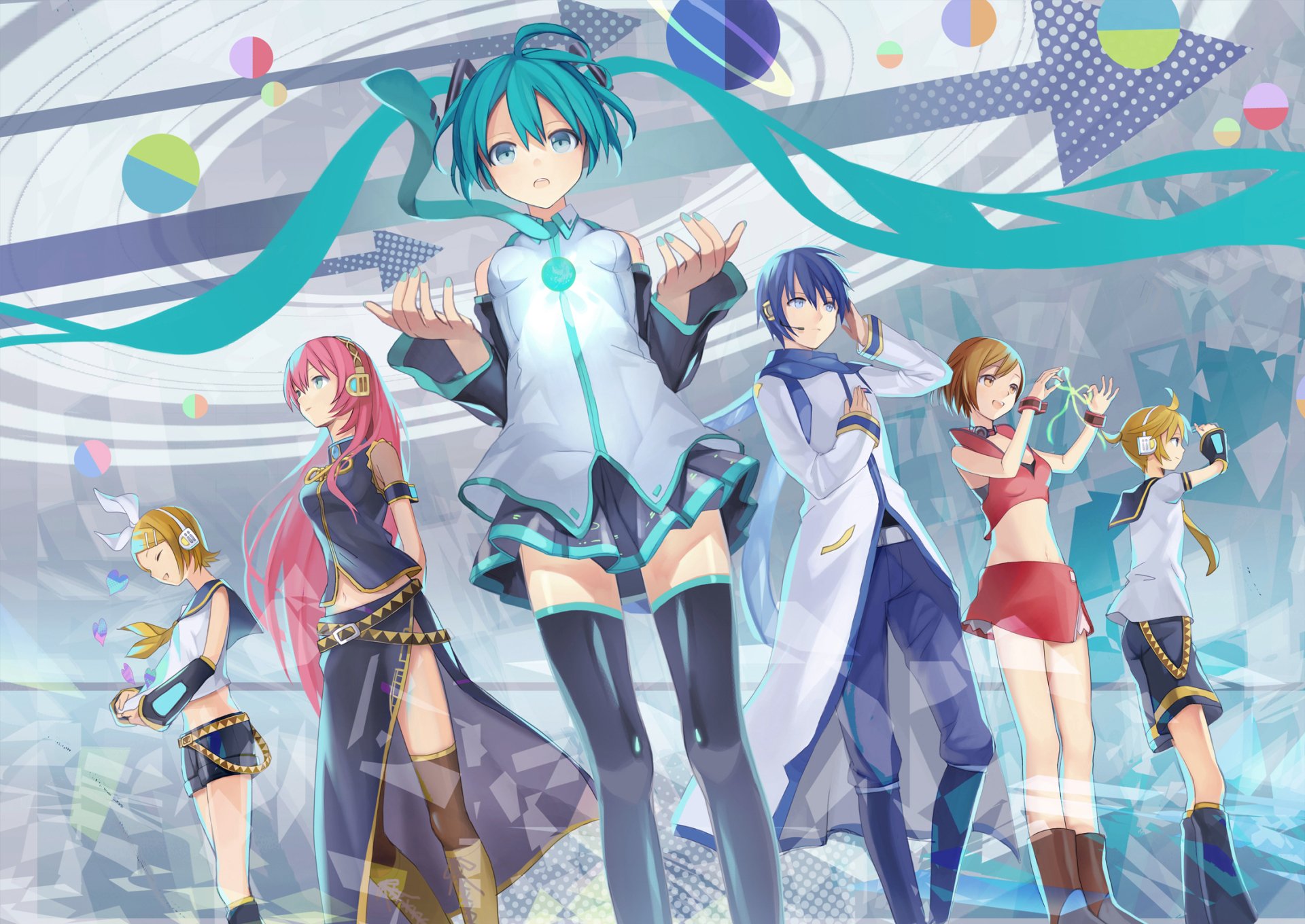 Vocaloid Stars United: HD Anime Wallpaper Featuring Miku, Len, Rin ...
