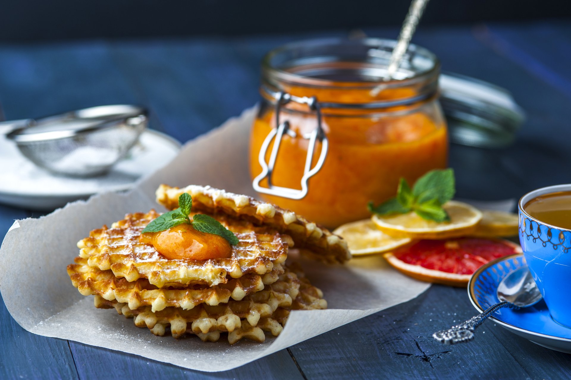 Download Still Life Jam Food Waffle 4k Ultra HD Wallpaper