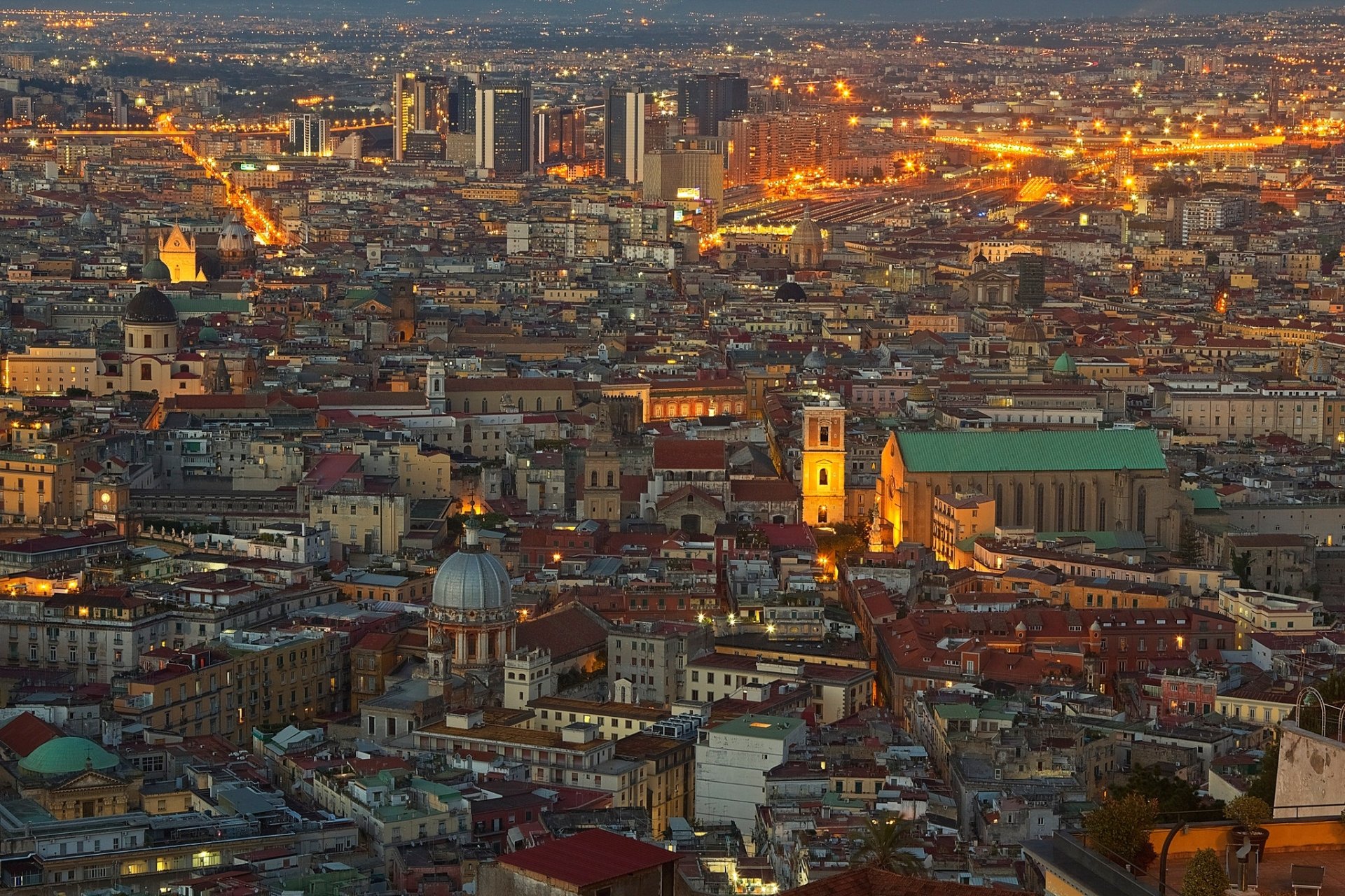 Naples Cityscape at Dusk: Stunning HD Urban Skyline of Italy’s Historic ...
