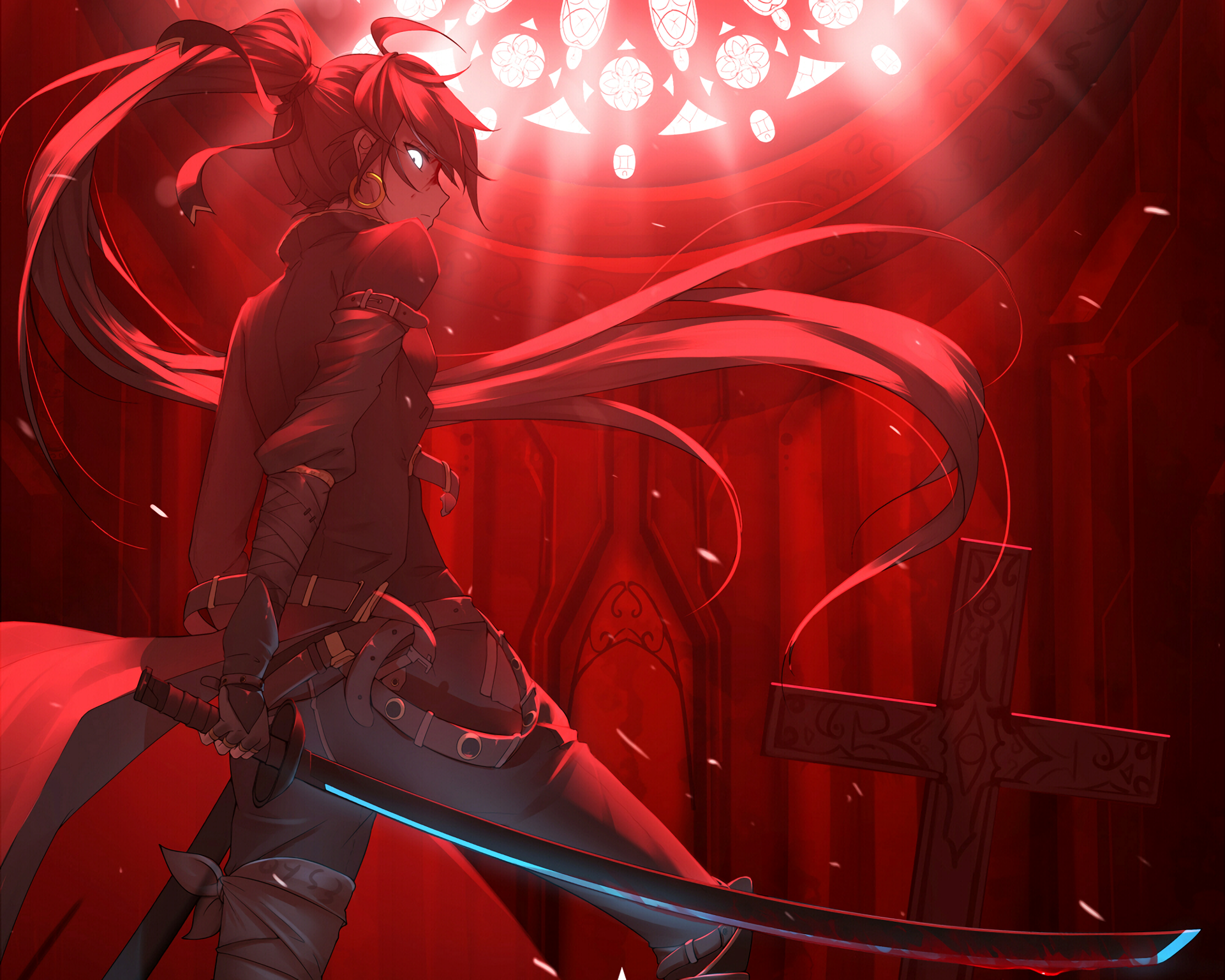 Crimson Blade: Anime Hero of Pixiv Fantasia T - Stunning HD Wallpaper