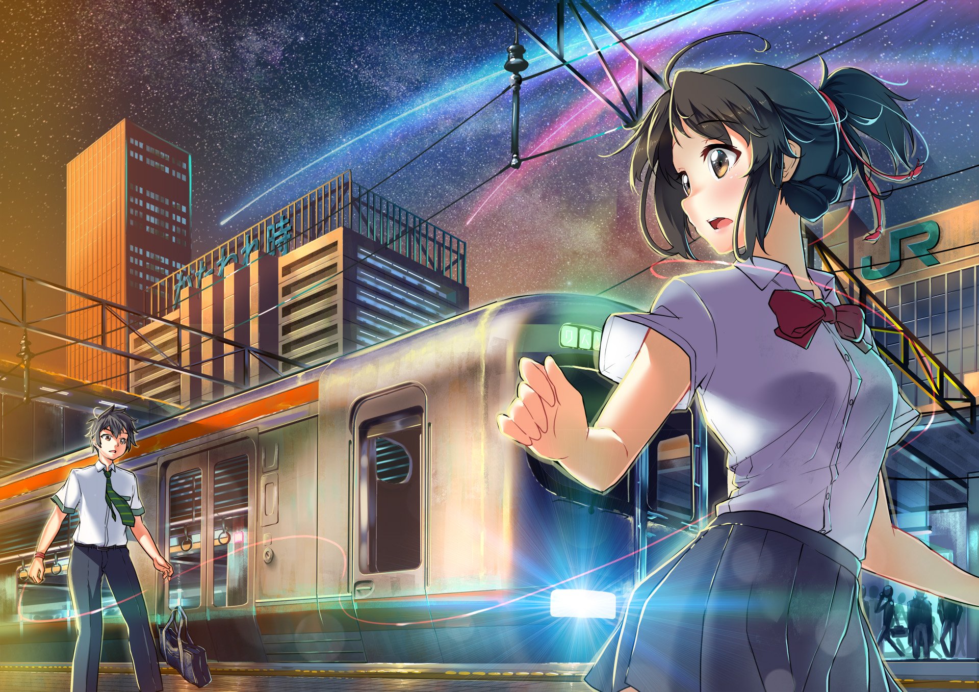 Your Name. HD Anime Wallpaper – Taki & Mitsuha's Enchanted Moment ...