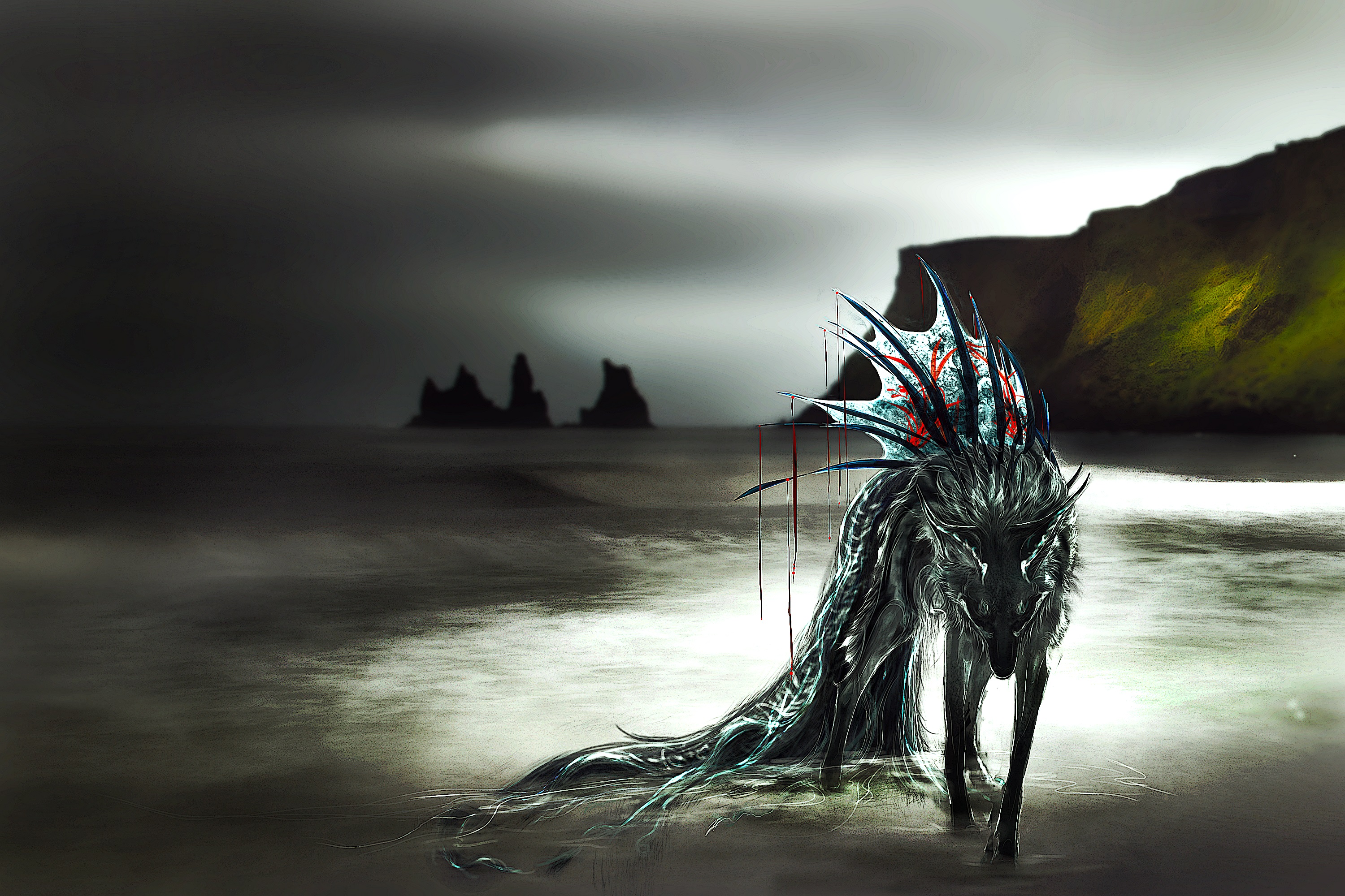 Download Dark Ocean Beach Fantasy Creature Dark Fantasy HD Wallpaper
