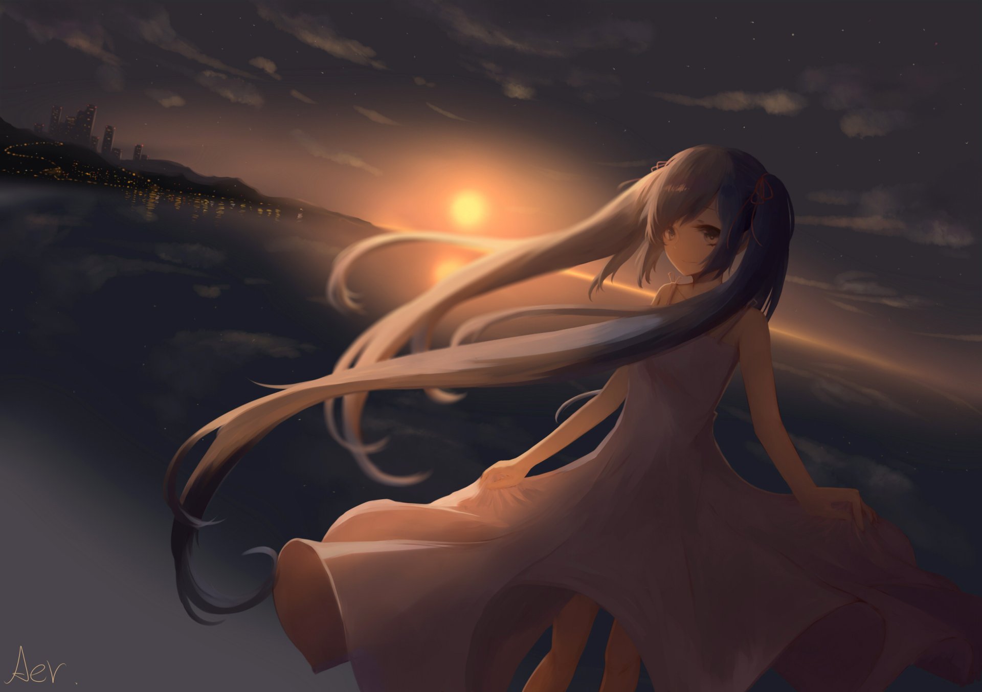 Hatsune Miku Sunset Bliss - HD Wallpaper | 2480x1748 | Wallpaper Abyss