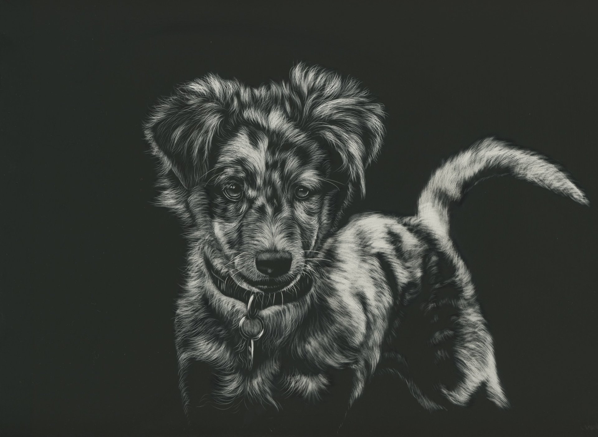 Majestic Black & White Australian Shepherd HD Wallpaper by Shone Chacko