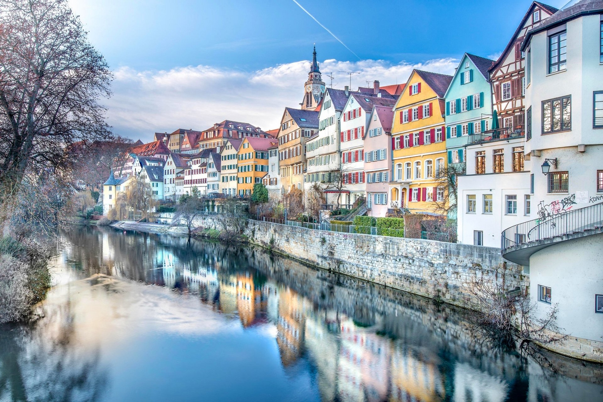 Download Reflection River House Germany Man Made Town HD Wallpaper