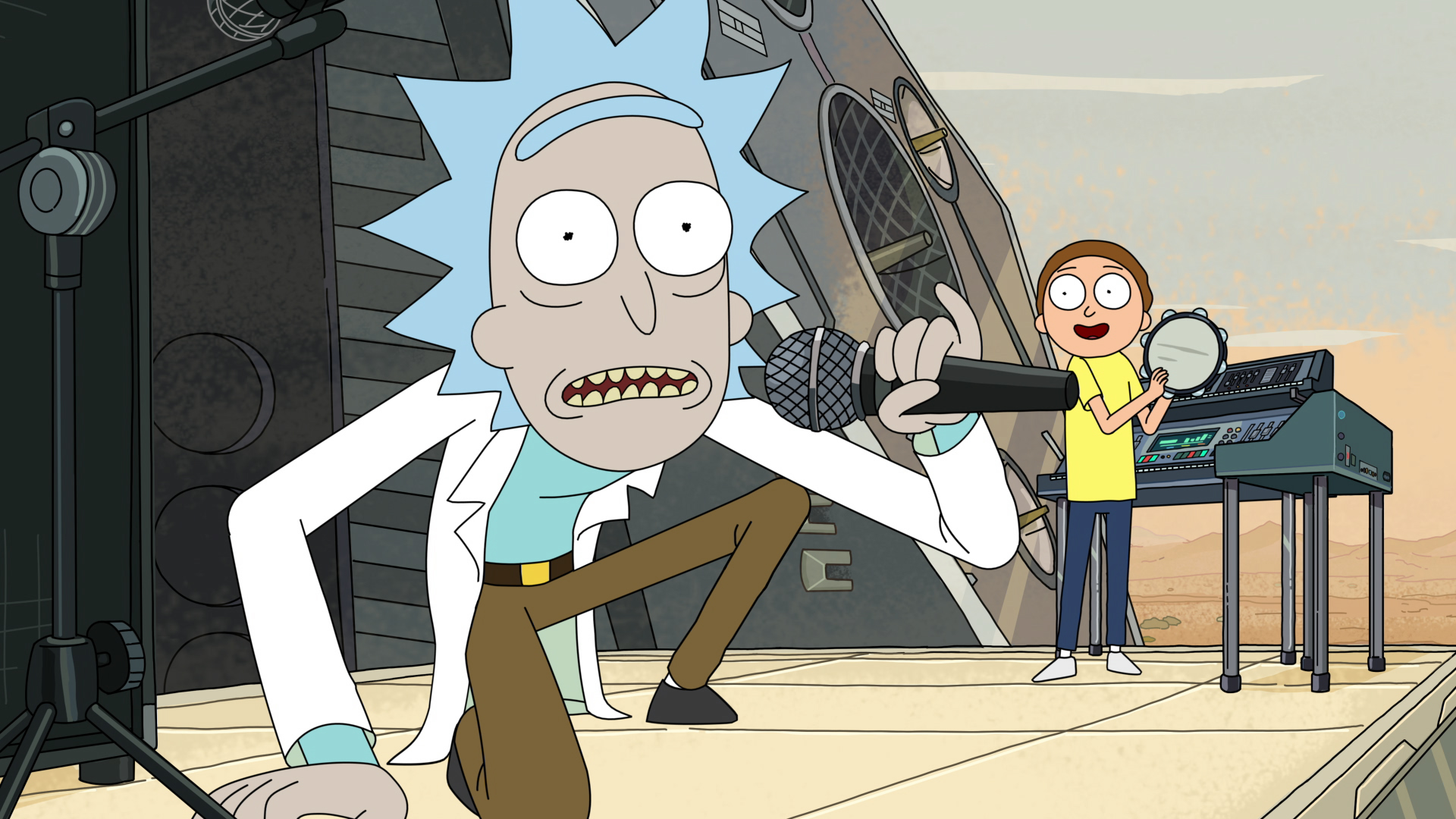 Rick and Morty HD Wallpaper: Iconic TV Show Duo in Action