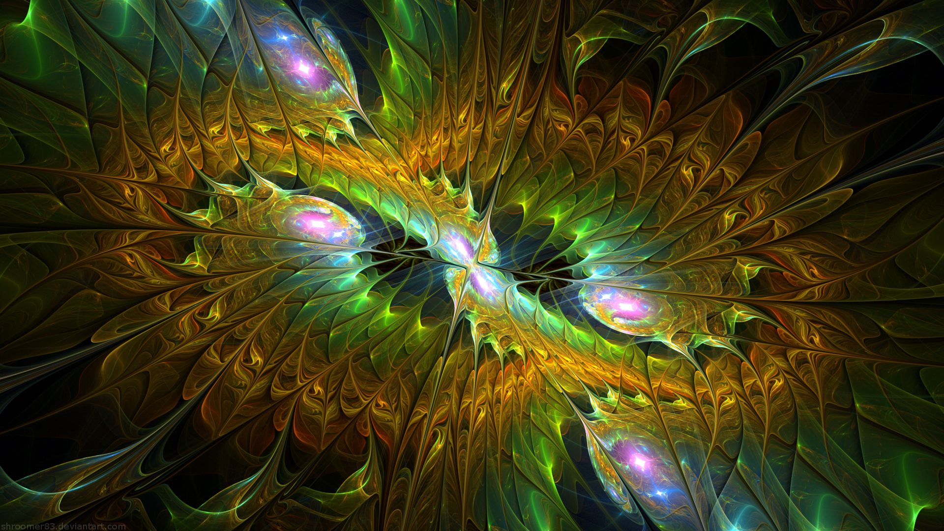 Download Green Abstract Fractal Abstract Green HD Wallpaper by Shroomer83