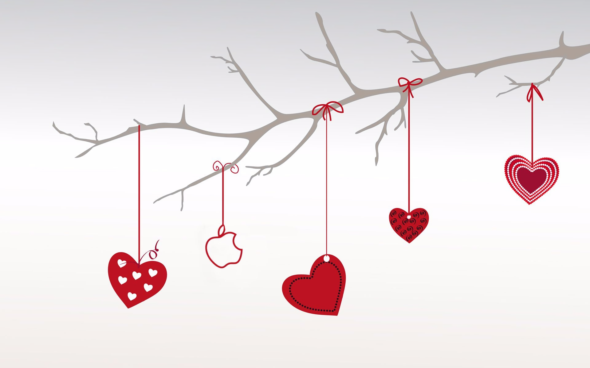 Download Red Branch Artistic Heart HD Wallpaper