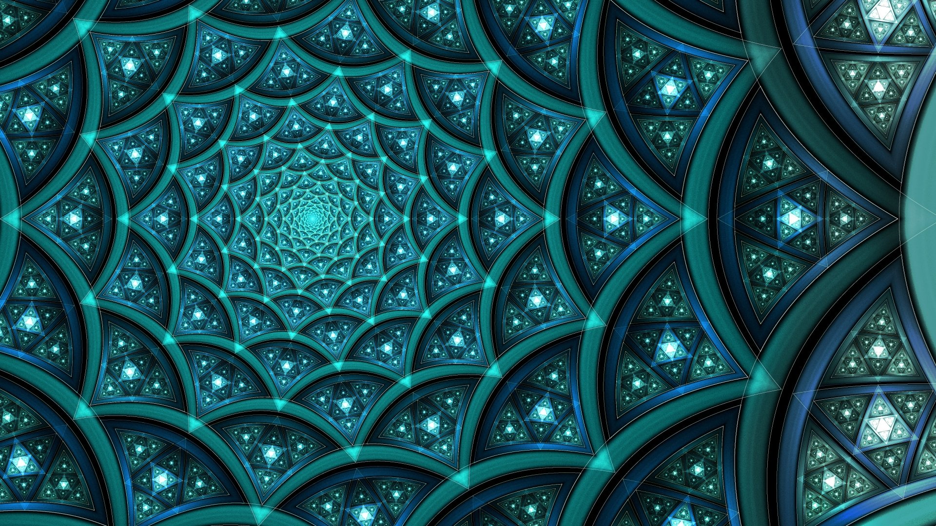 Psychedelic Turquoise Fractal - 4K Ultra HD Wallpaper by Jean-Philippe ...