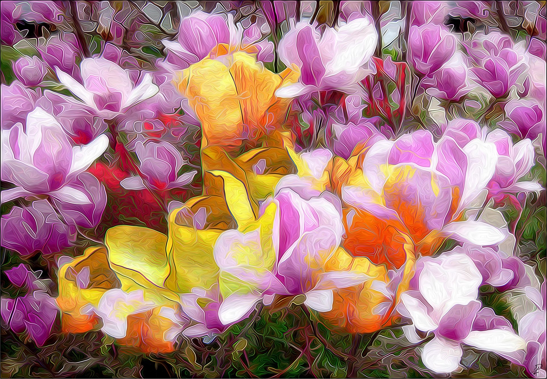 Download Colorful Colors Flower Artistic Painting HD Wallpaper