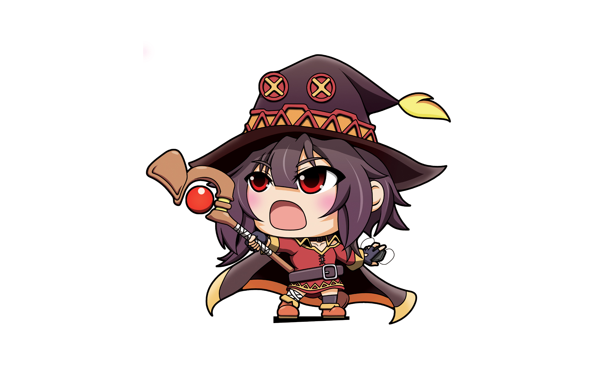 Megumin Chibi Magic – HD KonoSuba Anime Wallpaper