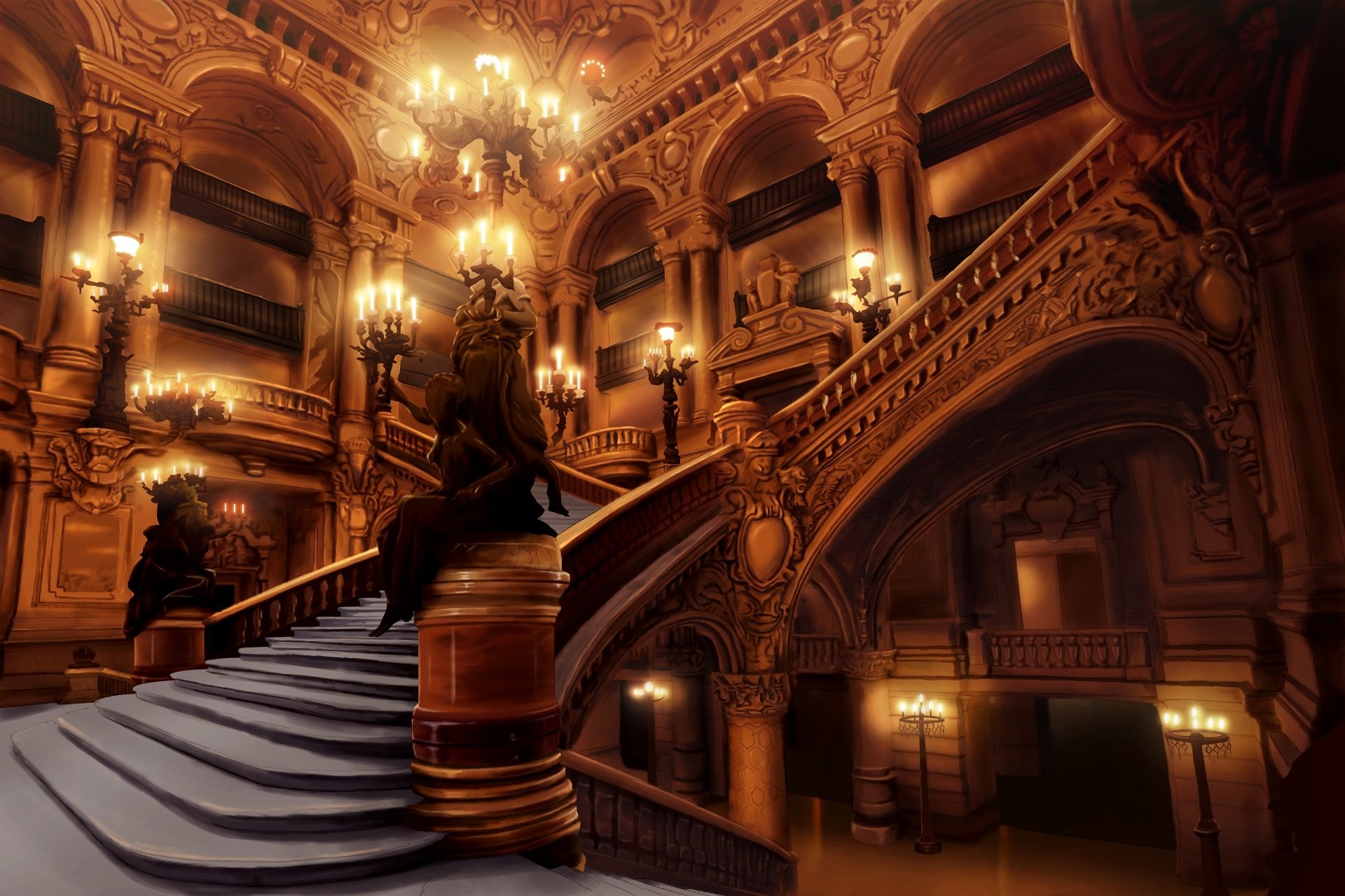 Majestic Anime Stairs: Original HD Wallpaper Elegance | 1920x1280 ...