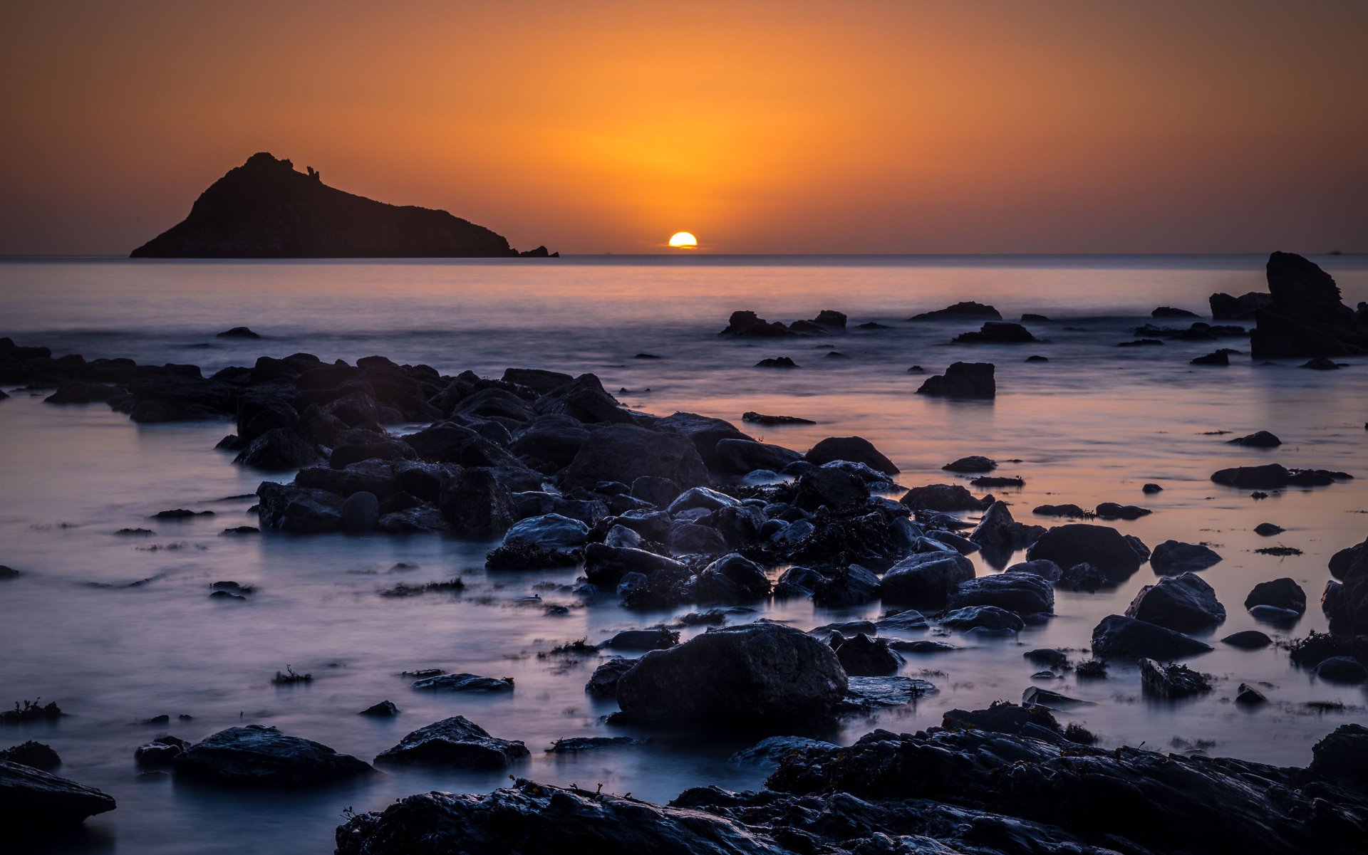 Download Horizon Nature Water Ocean Sunset 4k Ultra HD Wallpaper ...