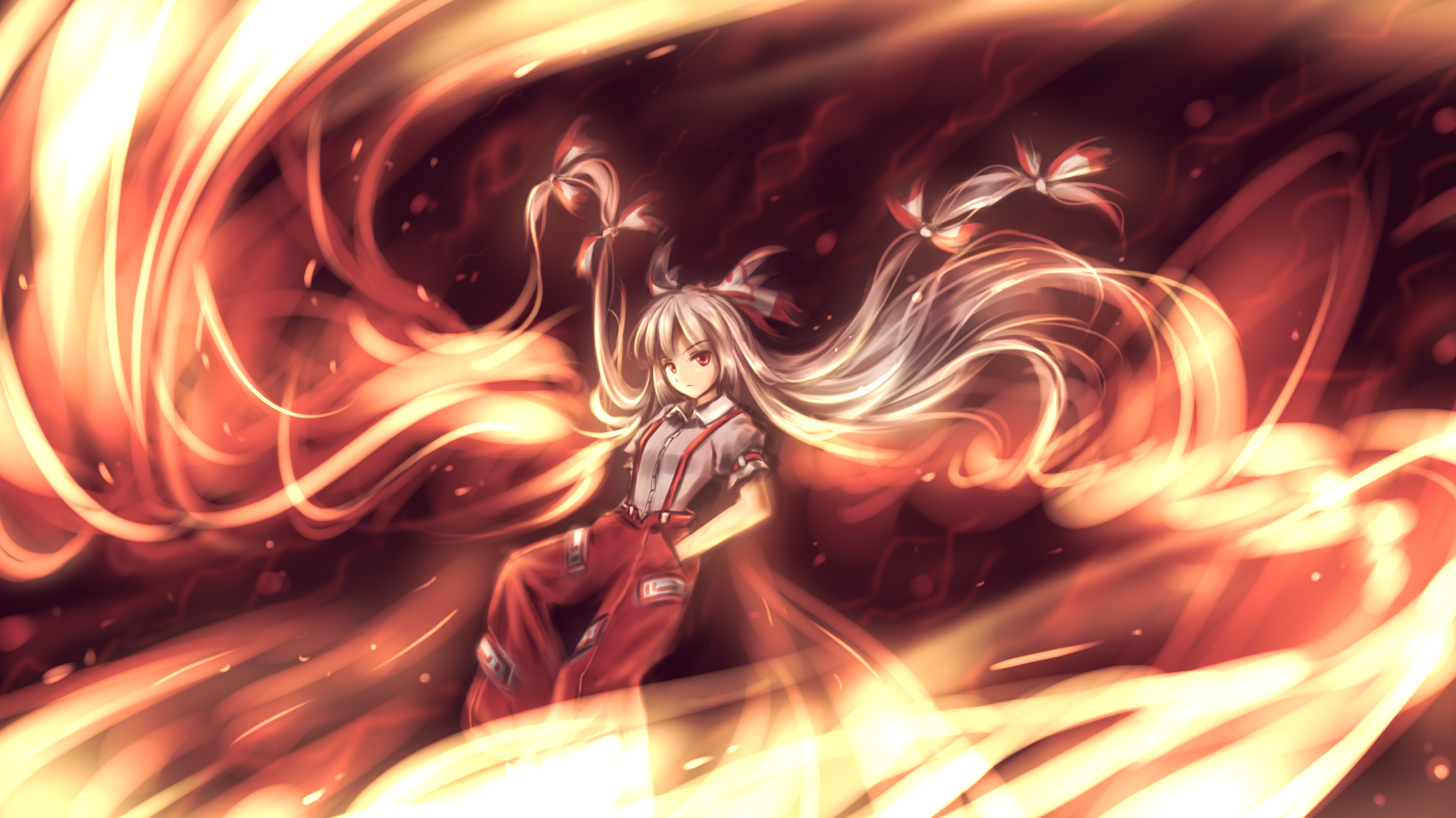 Download Fujiwara No Mokou Anime Touhou HD Wallpaper