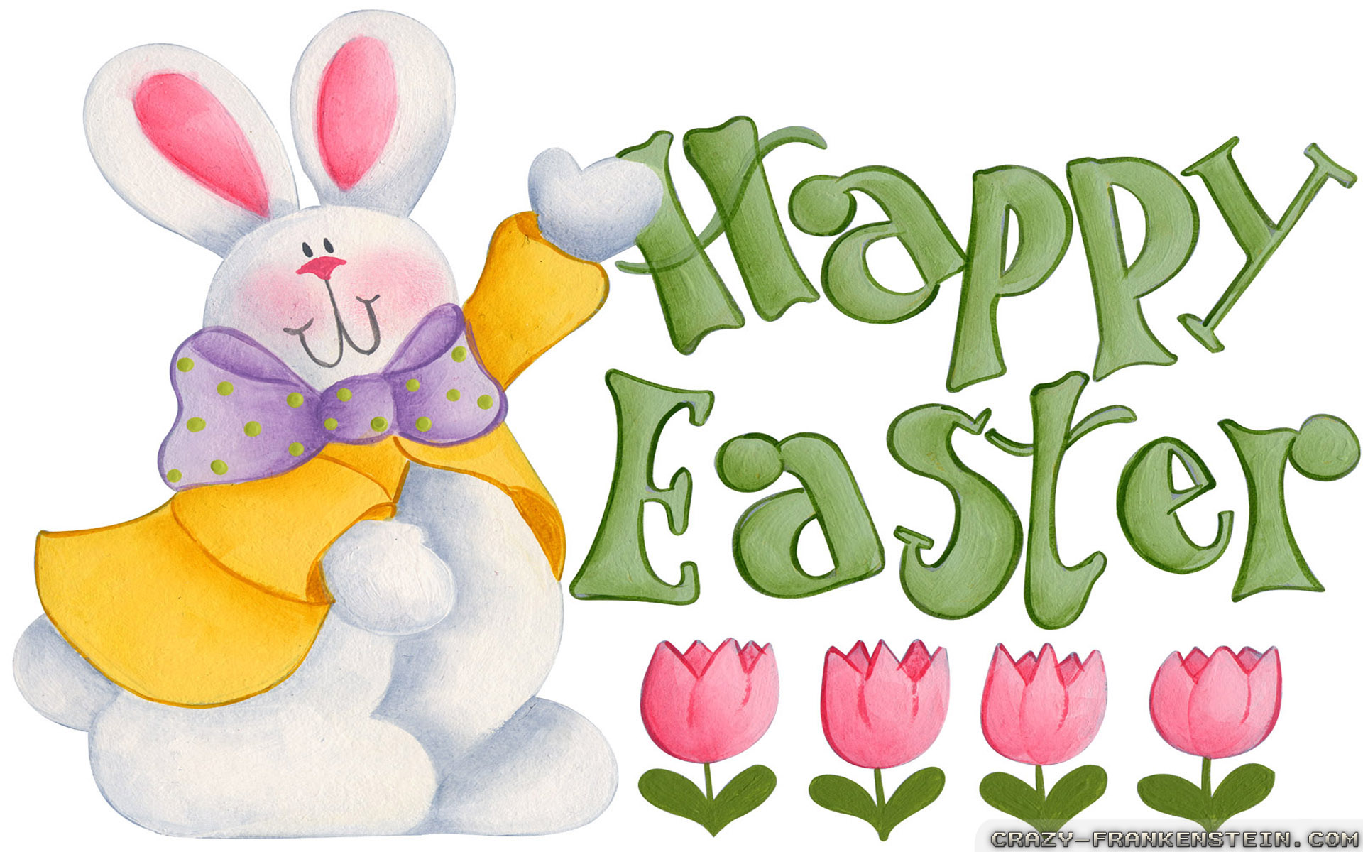 Download Happy Easter Tulip Bunny Holiday Easter HD Wallpaper