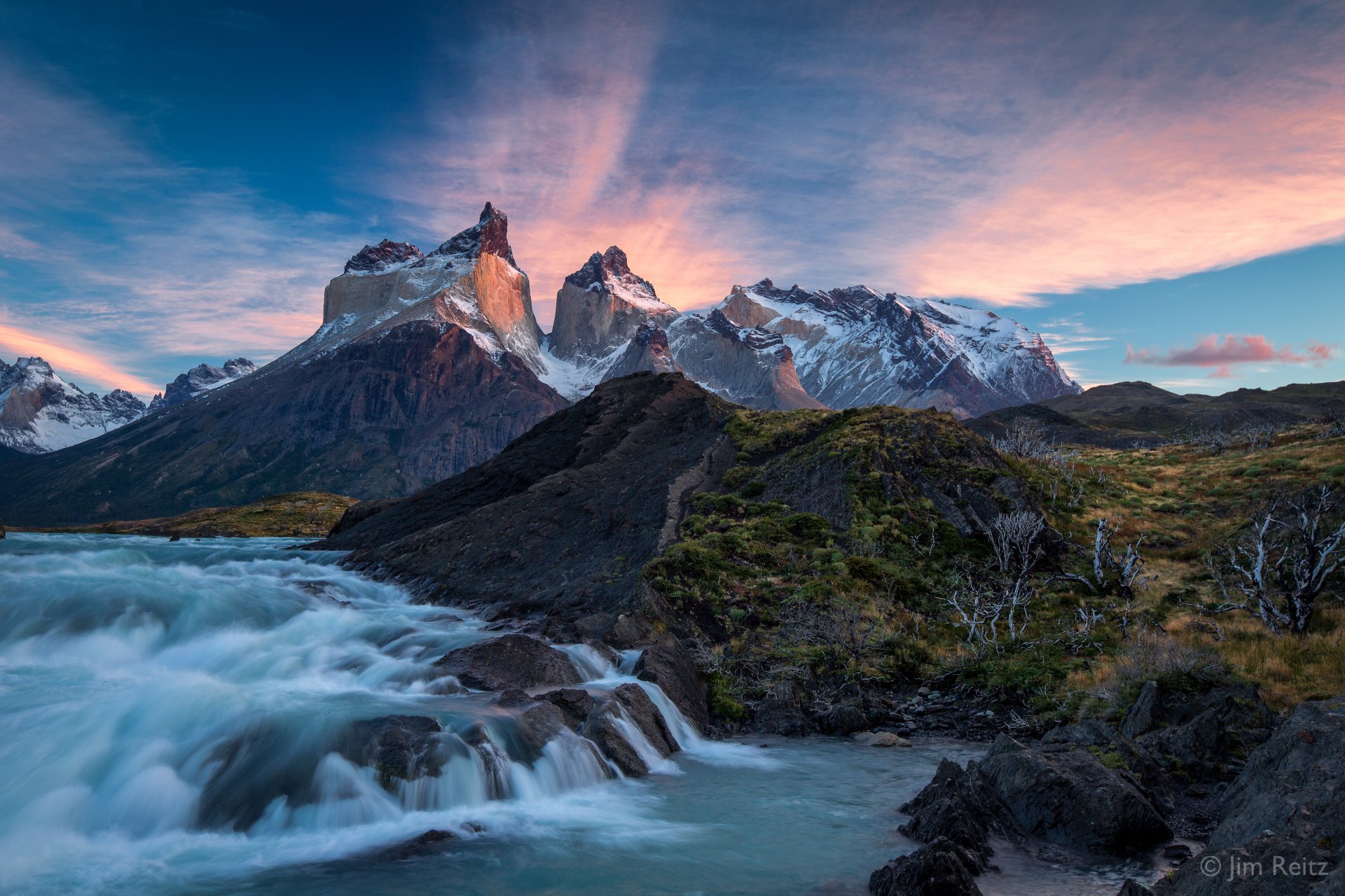 Patagonian Cascade Torres Del Paine Chile 5K Ultra HD Wallpaper By