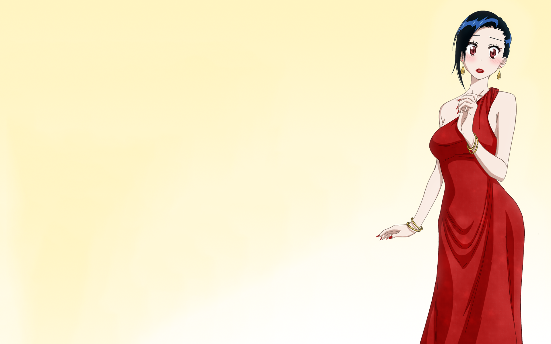 Seishirou Tsugumi in Elegant Red Dress | Nisekoi HD Anime Wallpaper