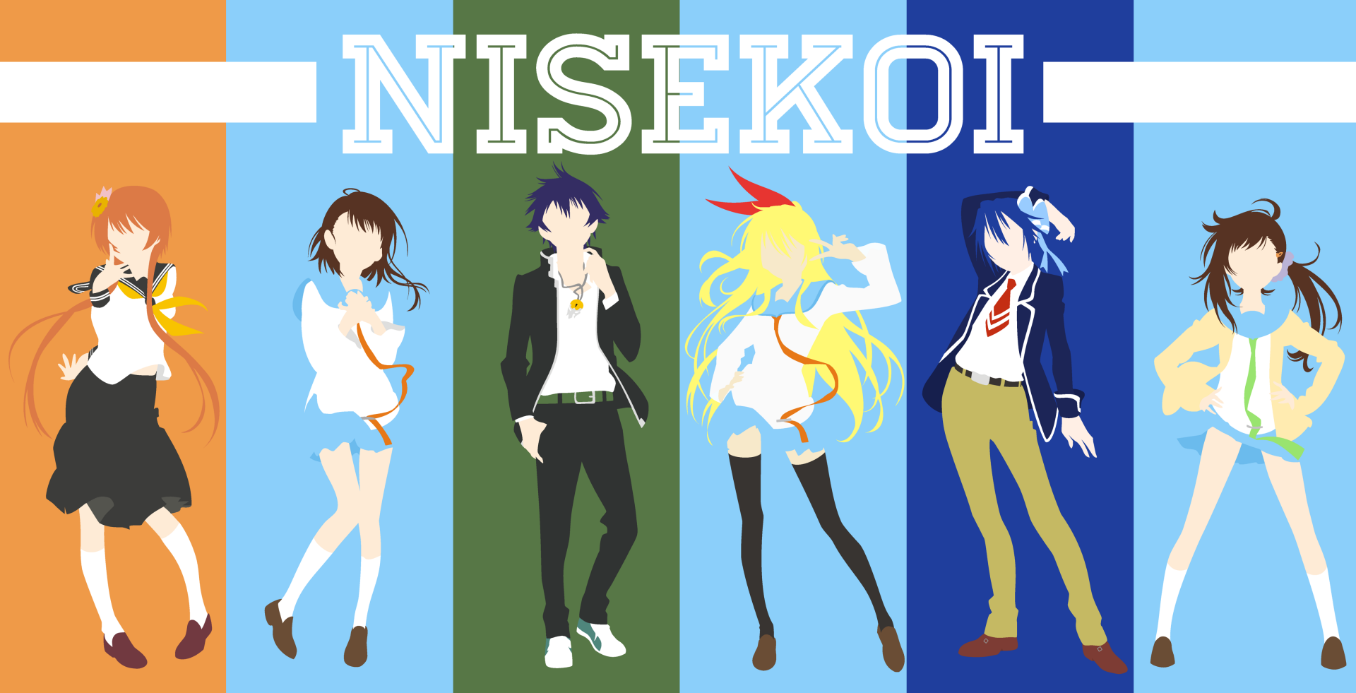 Nisekoi 4K Wallpaper — Raku & Chitoge, Kosaki, Marika, Haru, Seishirou ...