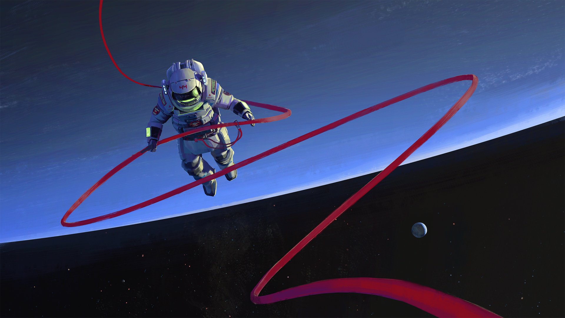 Astronaut in Orbit HD Wallpaper by Maciej Rebisz