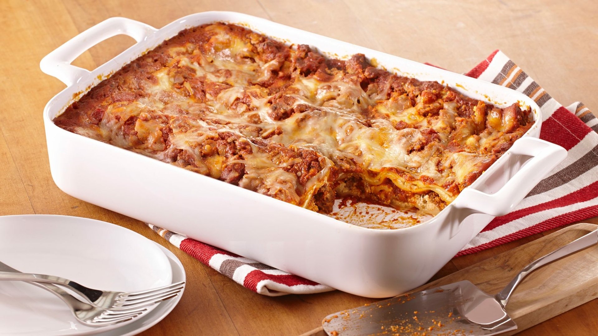 Download Meal Food Lasagna HD Wallpaper