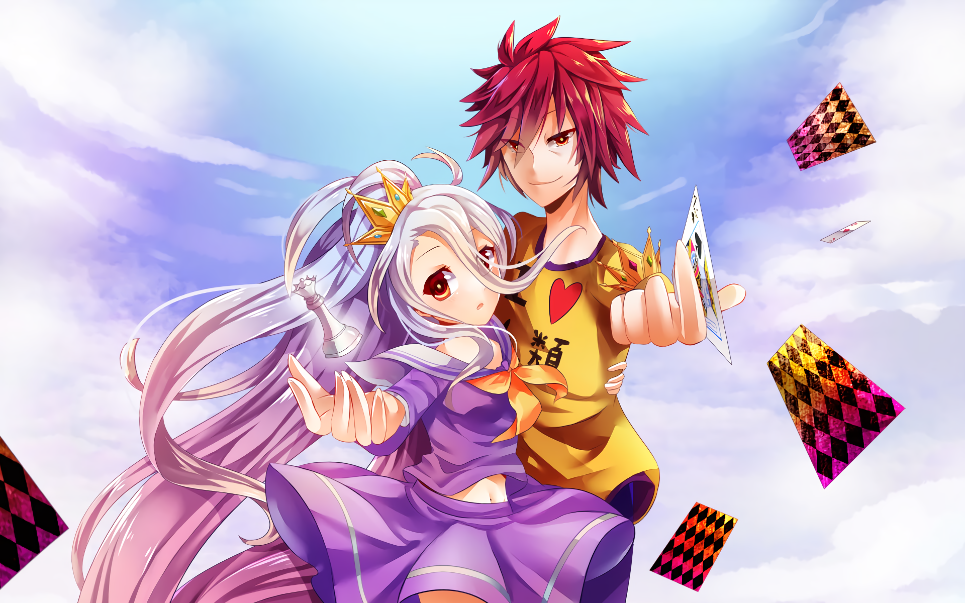Epic HD Wallpaper: Sora & Shiro from No Game No Life Anime