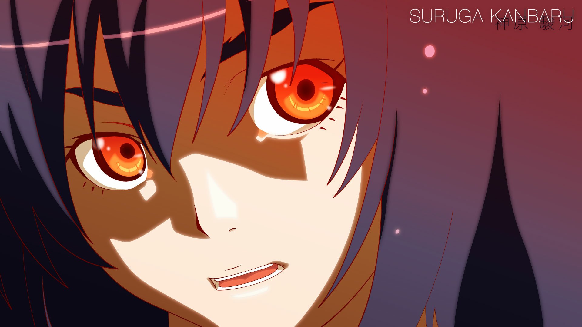 Crimson Gaze — Suruga Kanbaru (Monogatari) HD Wallpaper