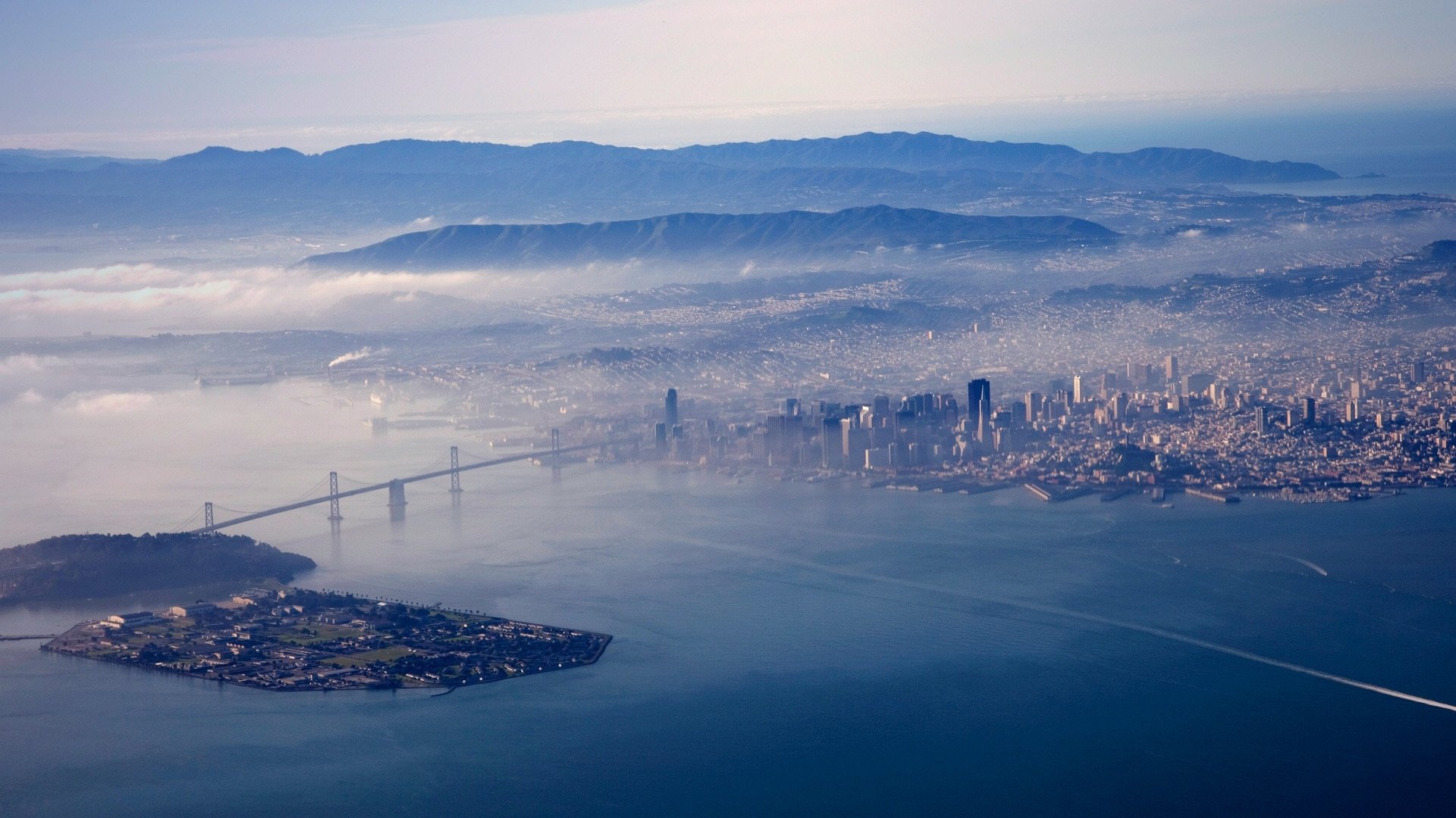 San Francisco Skyline: Majestic Aerial View of Iconic Skyscrapers and ...