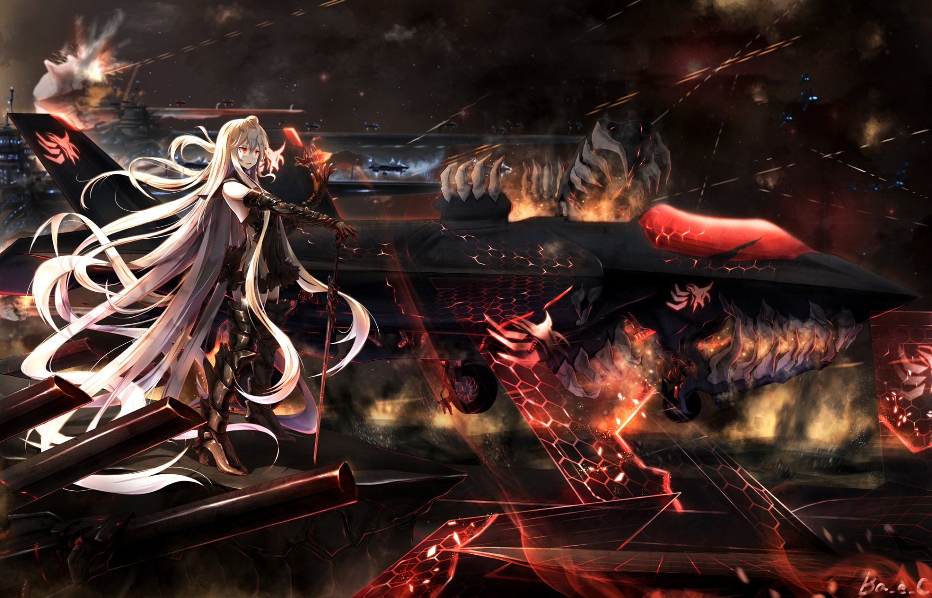 HD Anime Wallpaper: Kancolle’s Aircraft Carrier Demon in Epic Battle by ...