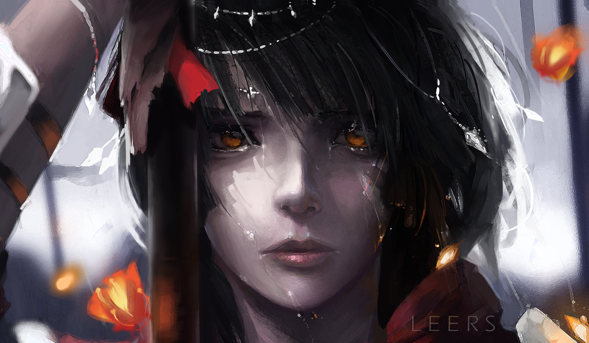 Fiery Gaze - Anime HD Wallpaper by leer5 | 2390x1394 | Wallpaper Abyss