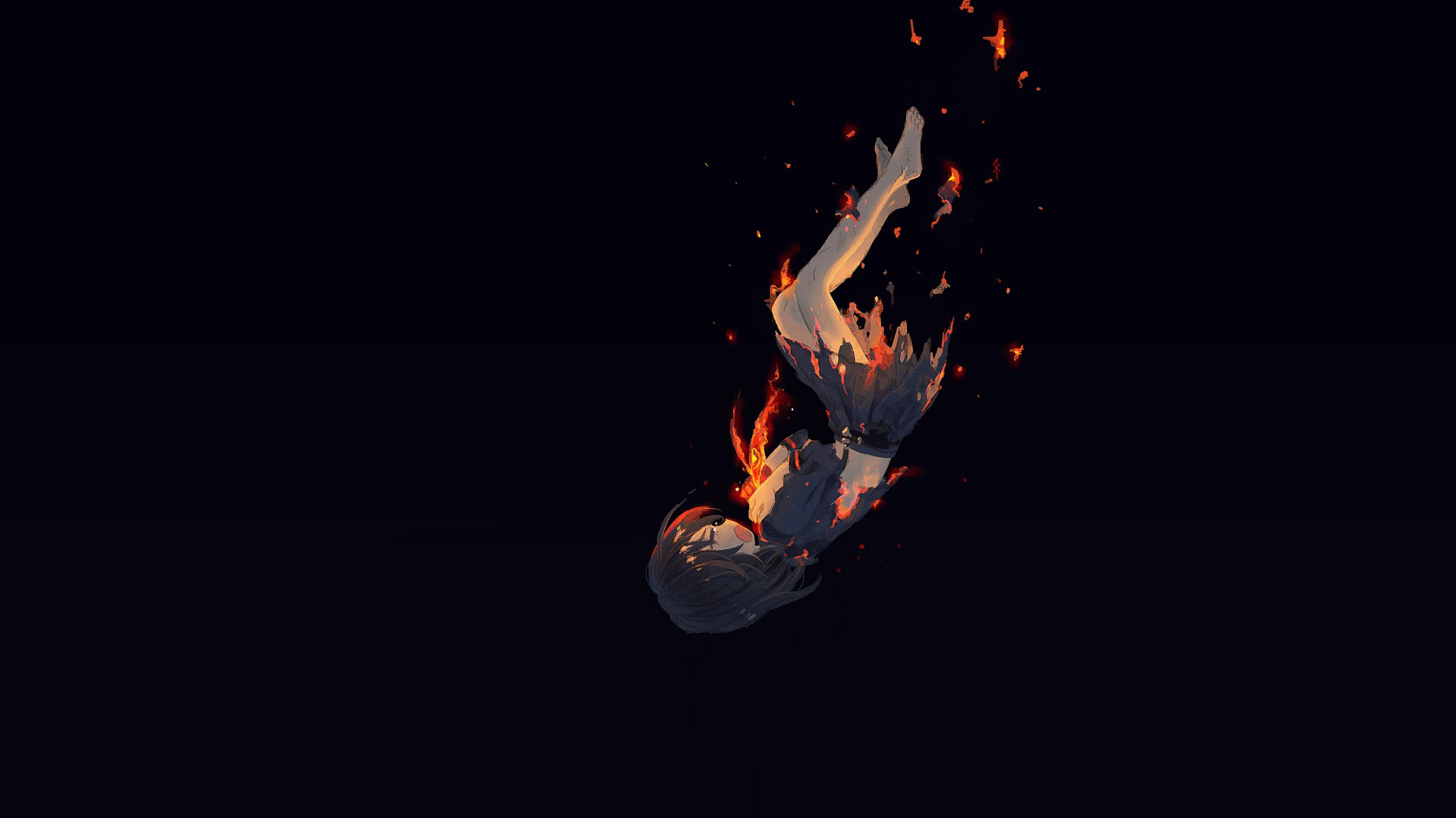 Ryūko Matoi’s Fiery Descent – Kill La Kill HD Anime Wallpaper