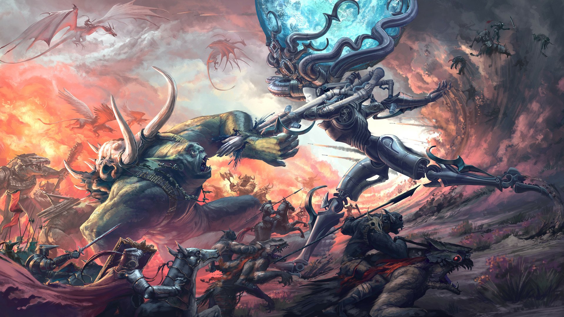 Sphere of Dominion: Mech-Warrior vs. Horned Dragon Horde by Thomas ...