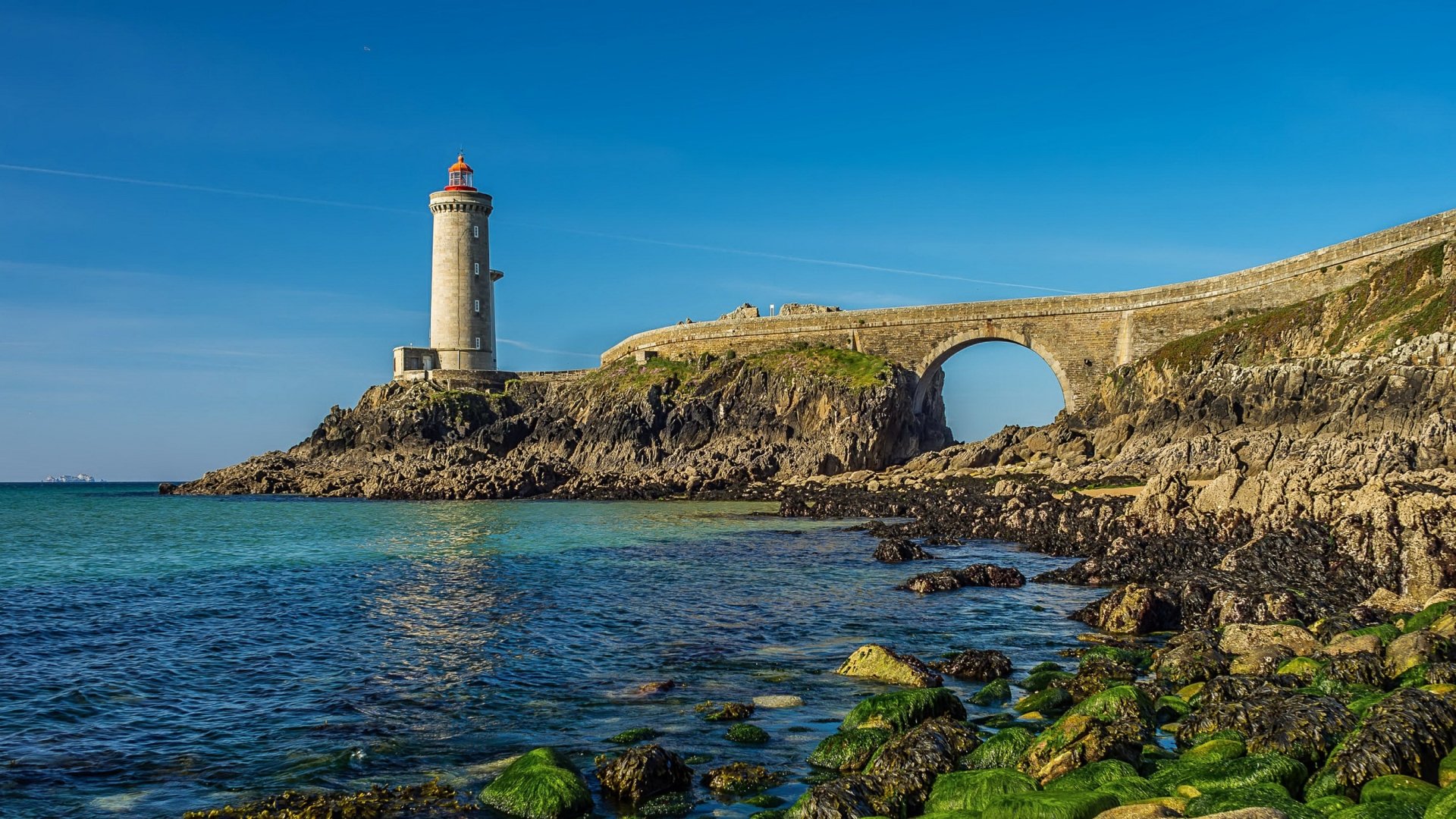 Download Bridge Coast Building Man Made Lighthouse HD Wallpaper ...