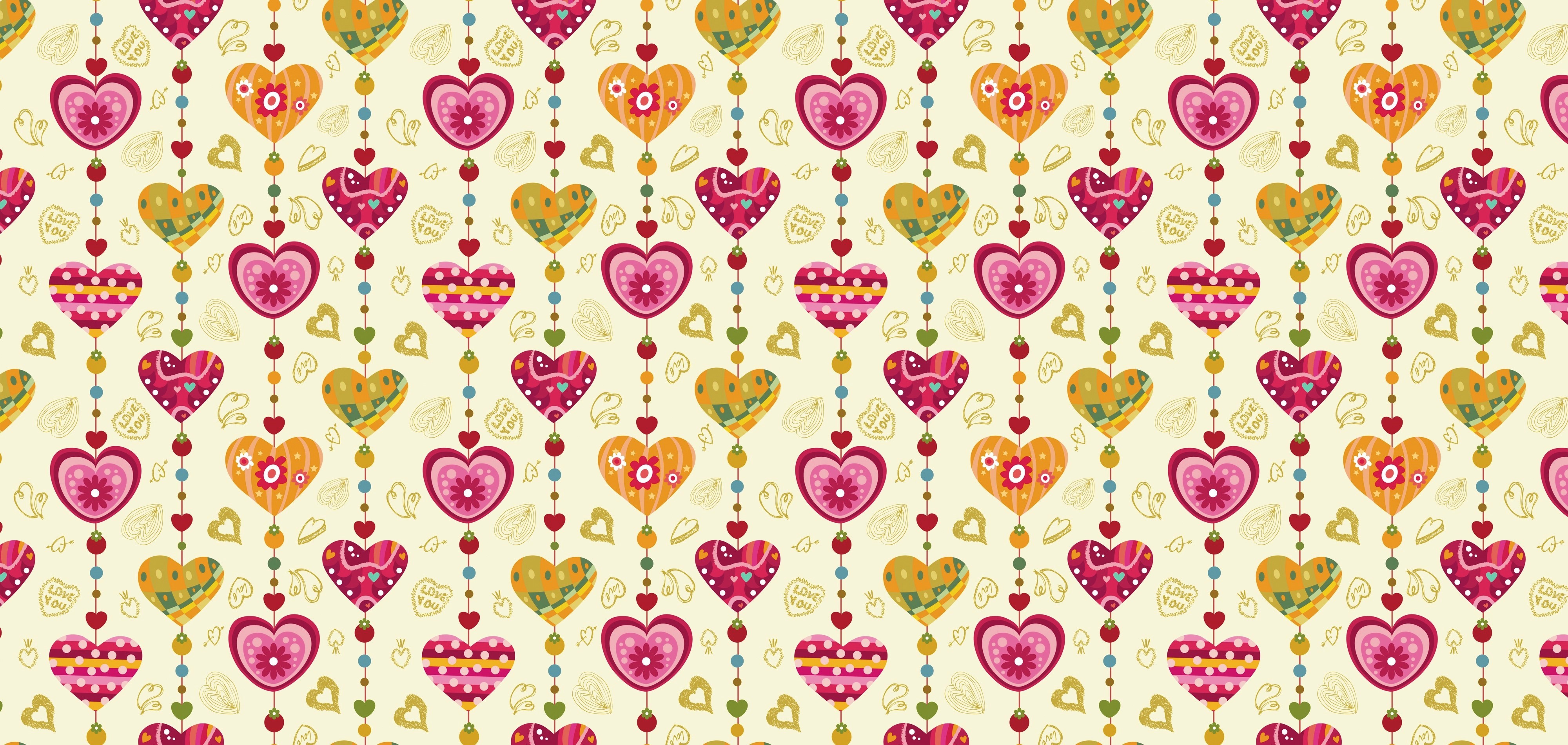 Colorful Artistic Heart Pattern HD Wallpaper