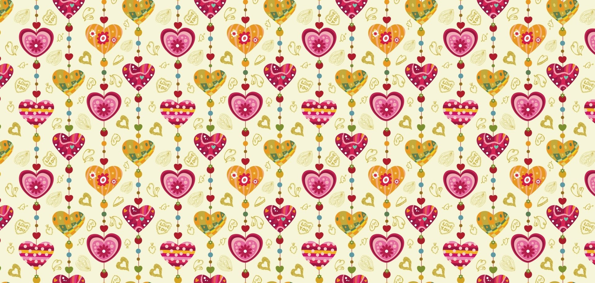 Colorful Artistic Heart Pattern HD Wallpaper | 4000x1900 | Wallpaper Abyss