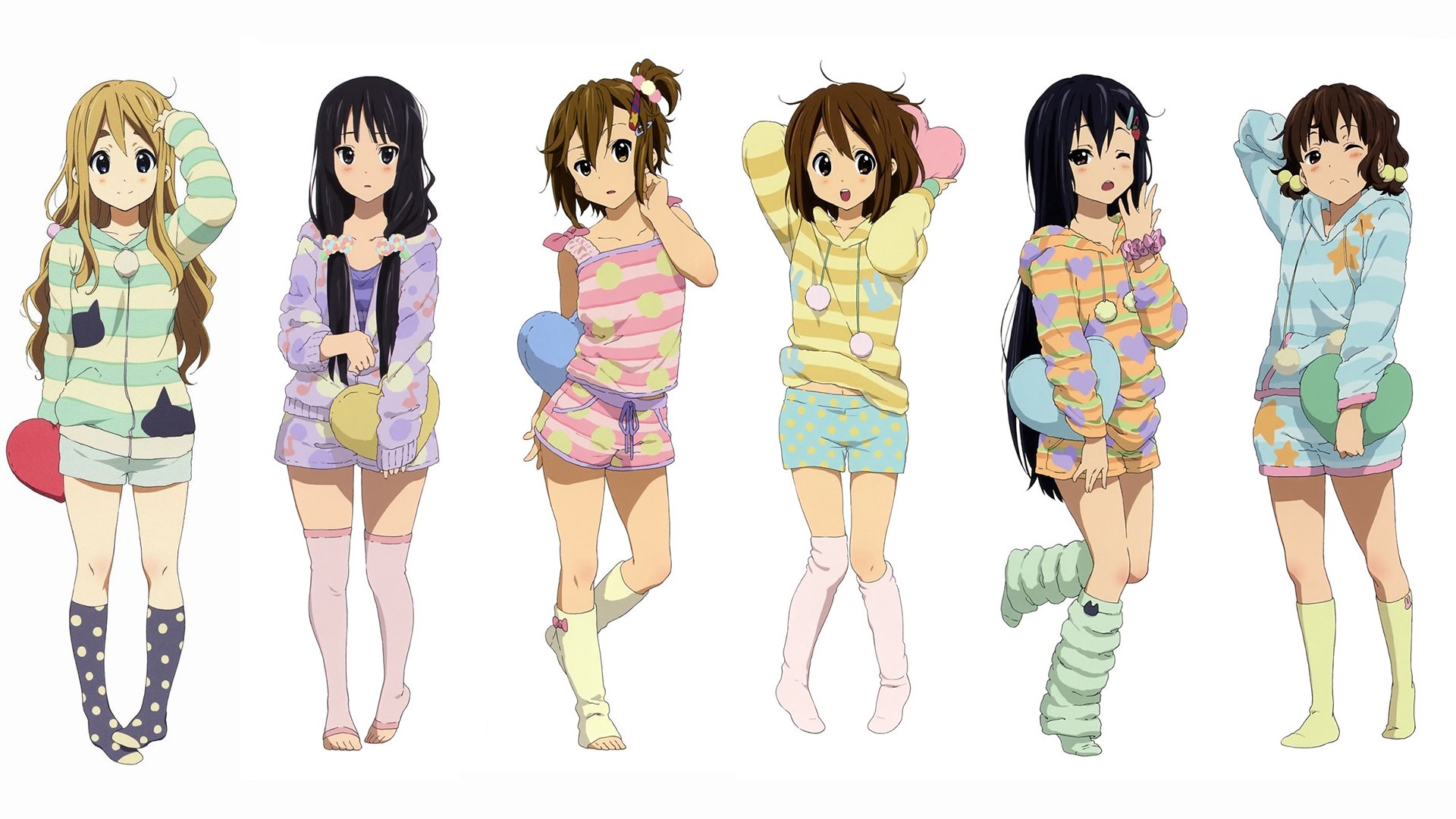 K-ON! Girls in Cozy Pajamas – HD Anime Wallpaper Featuring Jun Suzuki ...