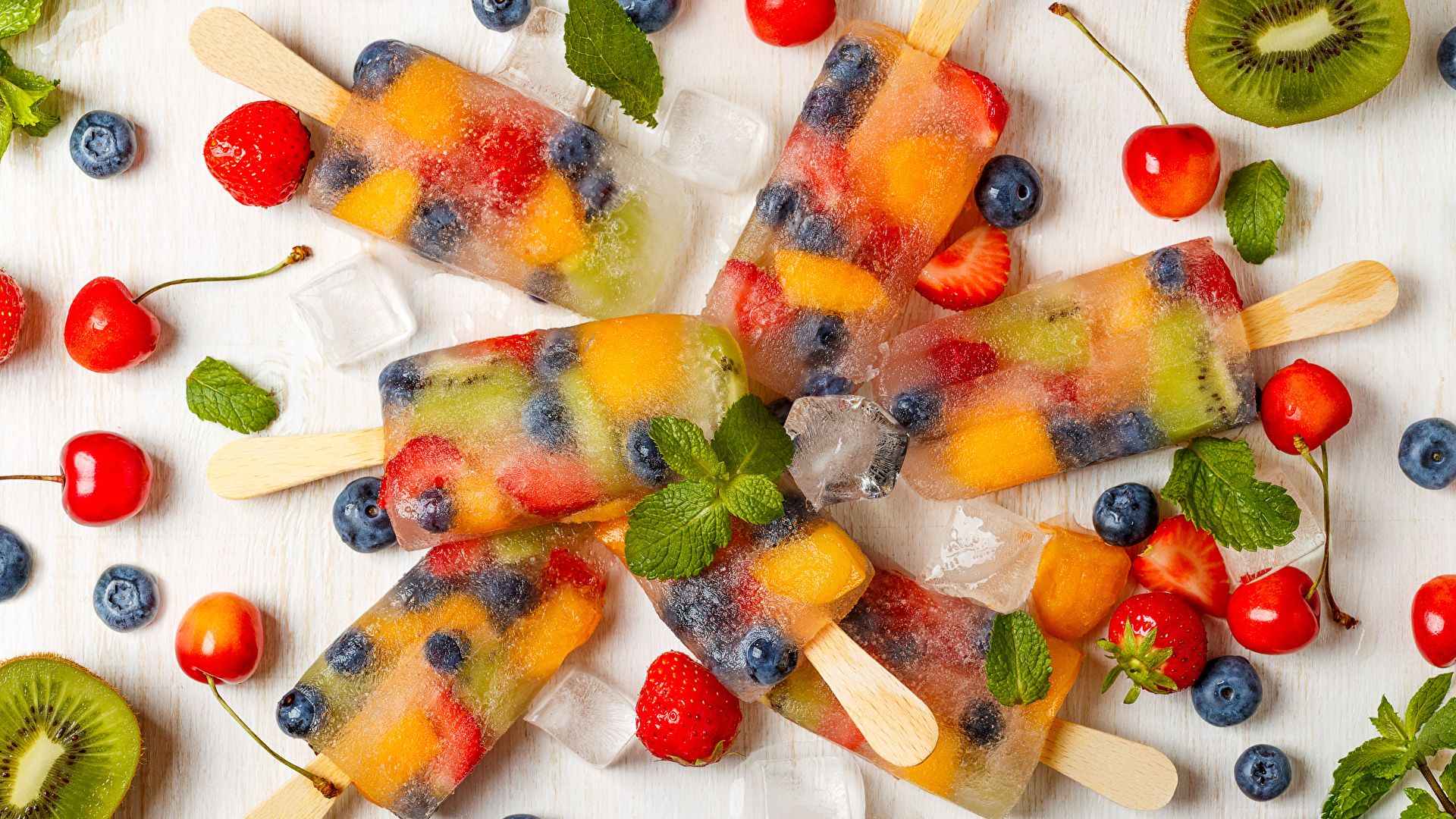 Download Blueberry Cherry Ice Cube Still Life Fruit Sweets Food Ice ...