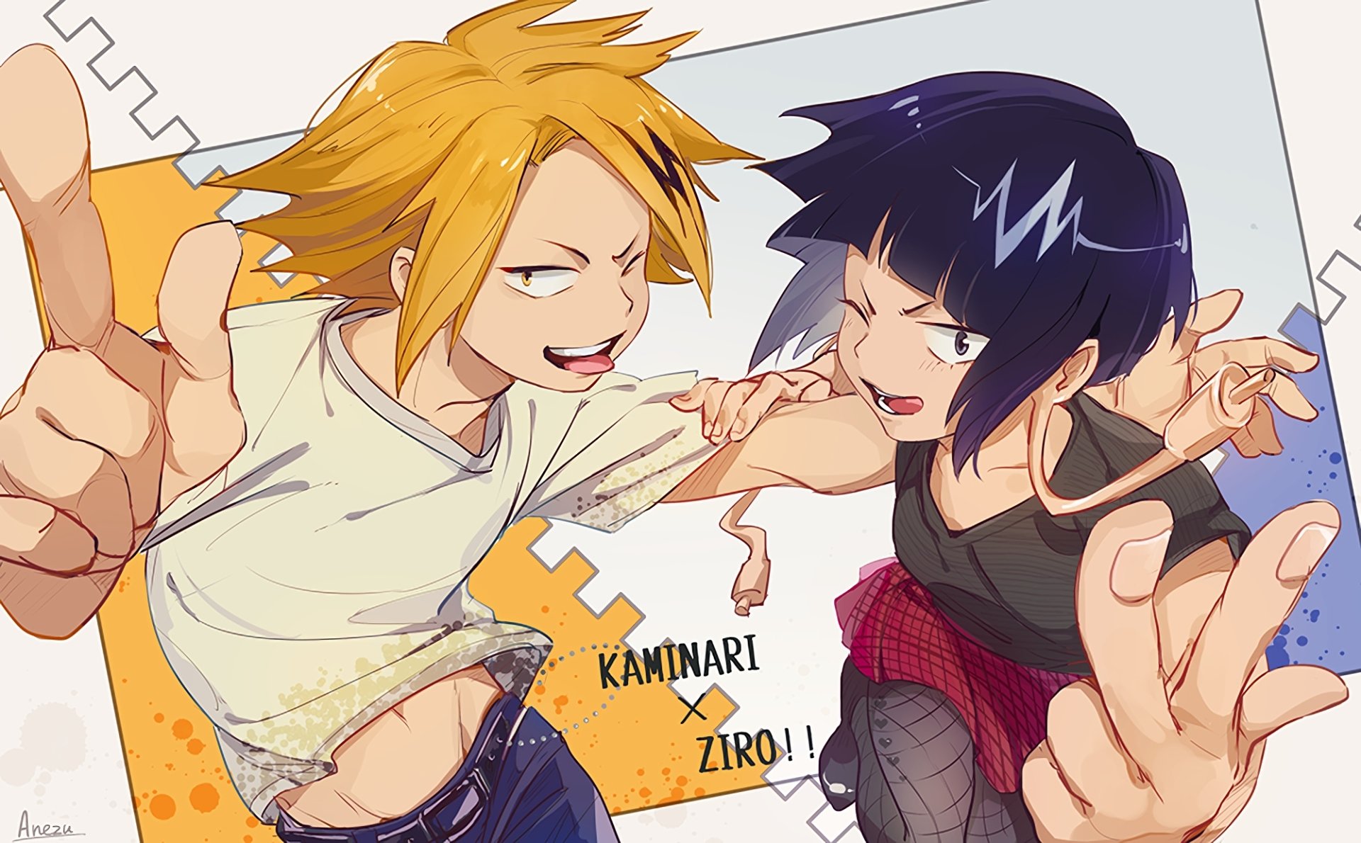 Kaminari & Jirō Peace Sign - HD Wallpaper