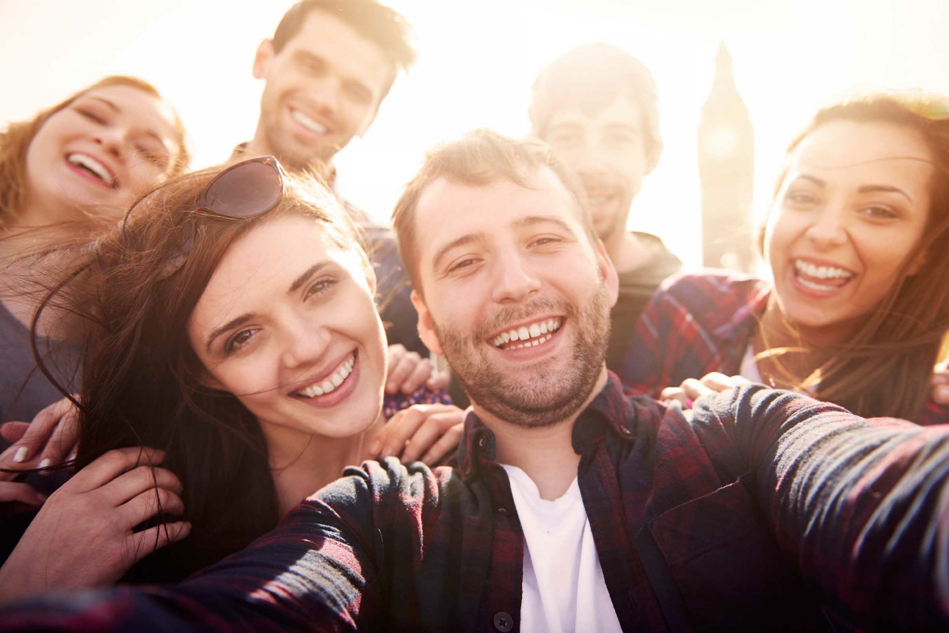 Joyful Friends Group Selfie HD Wallpaper