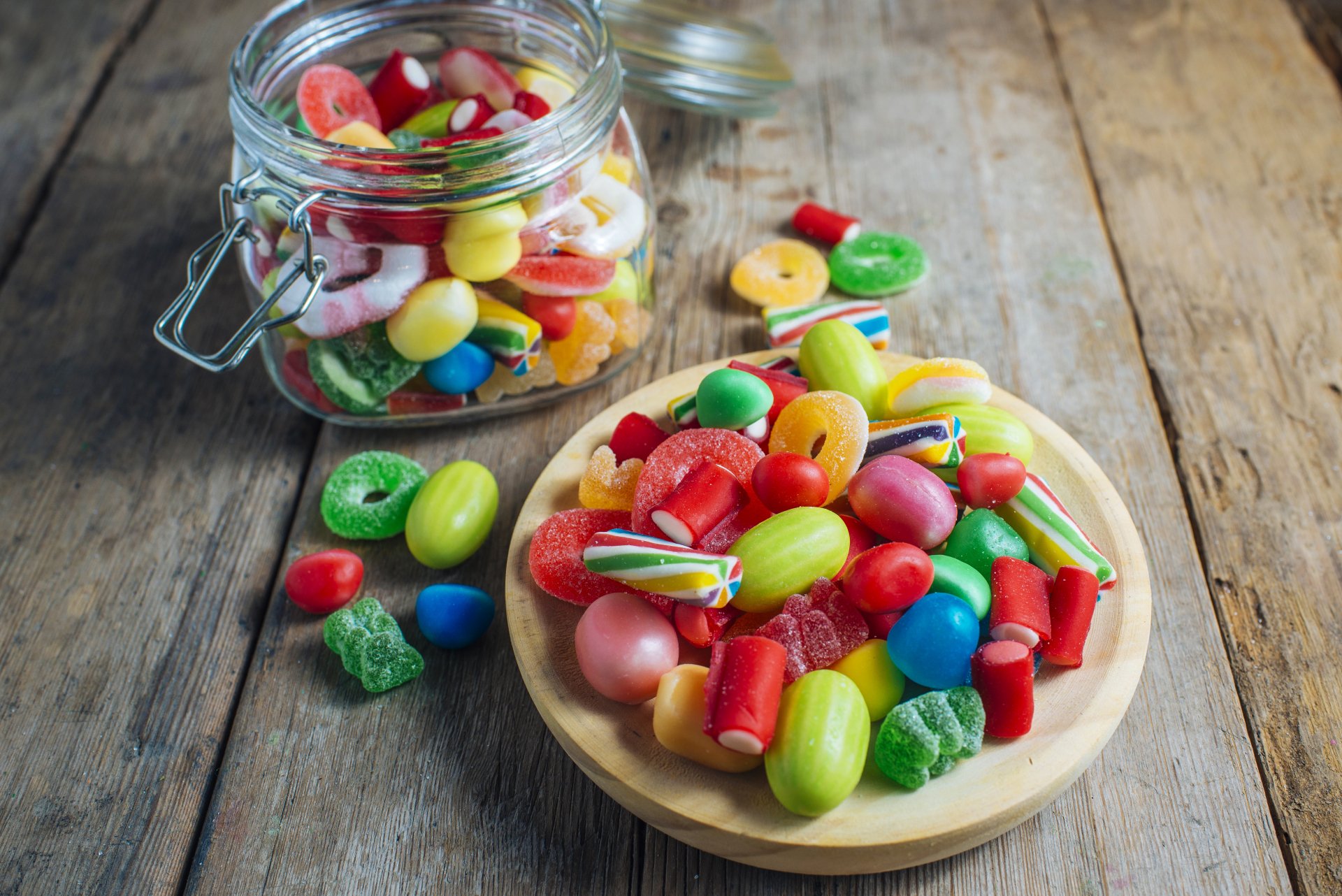 Download Jar Sweets Colors Food Candy 4k Ultra HD Wallpaper