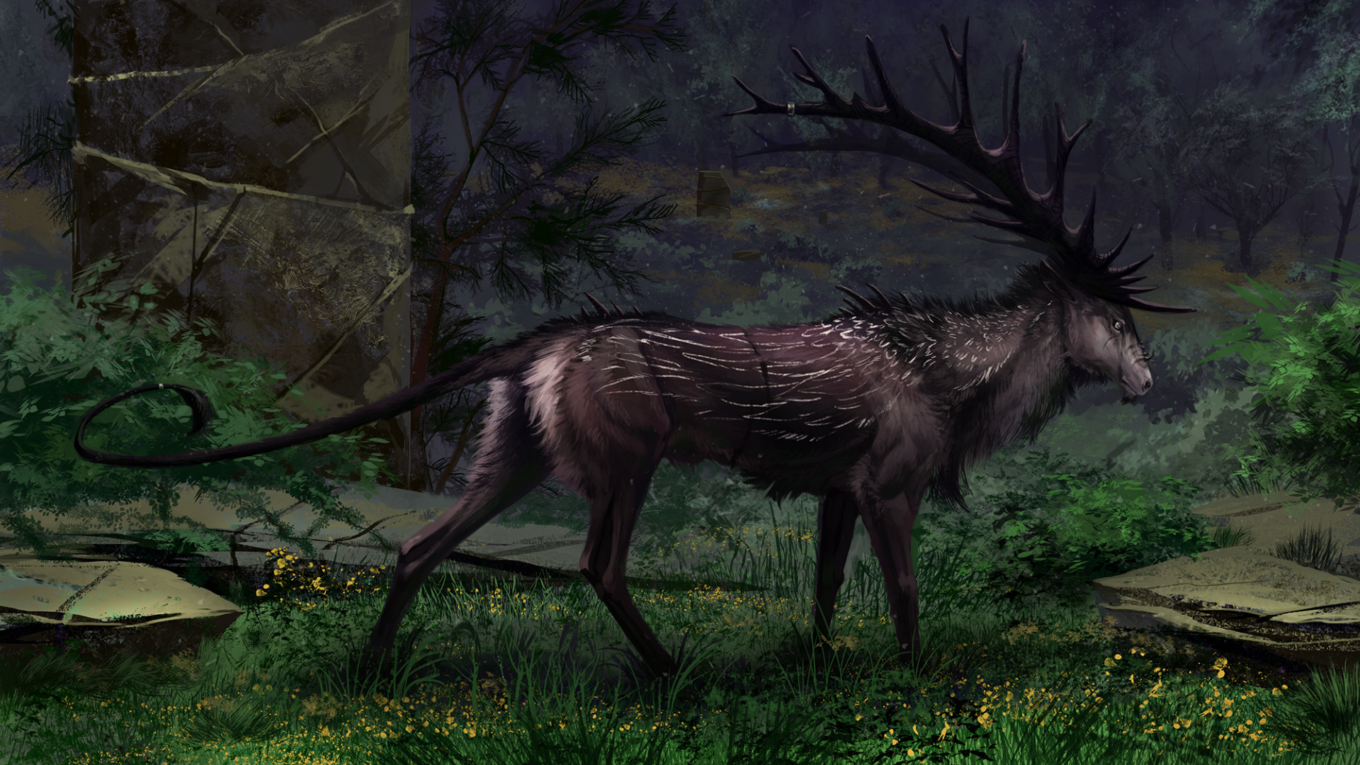 Download Creature Fantasy Deer HD Wallpaper by Ann Hetmanchuk