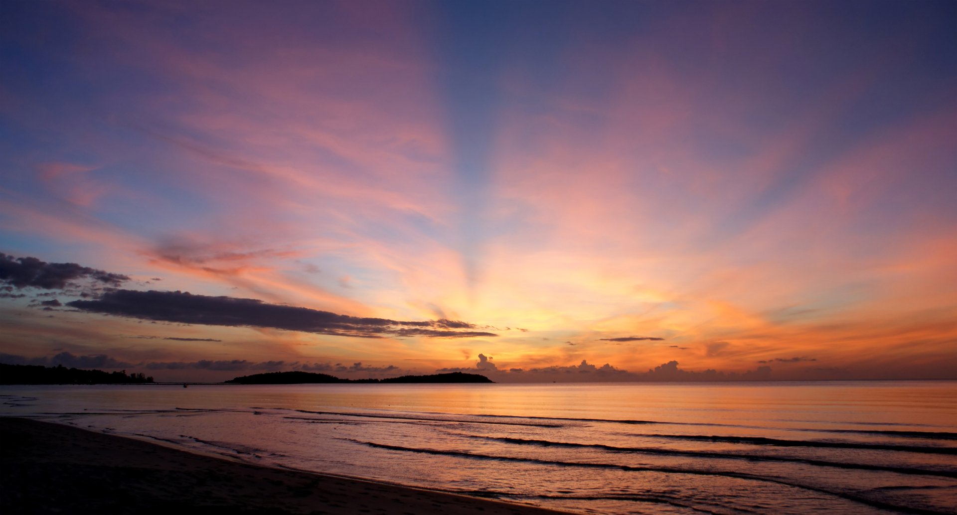 Download Horizon Sky Sea Ocean Nature Sunrise HD Wallpaper