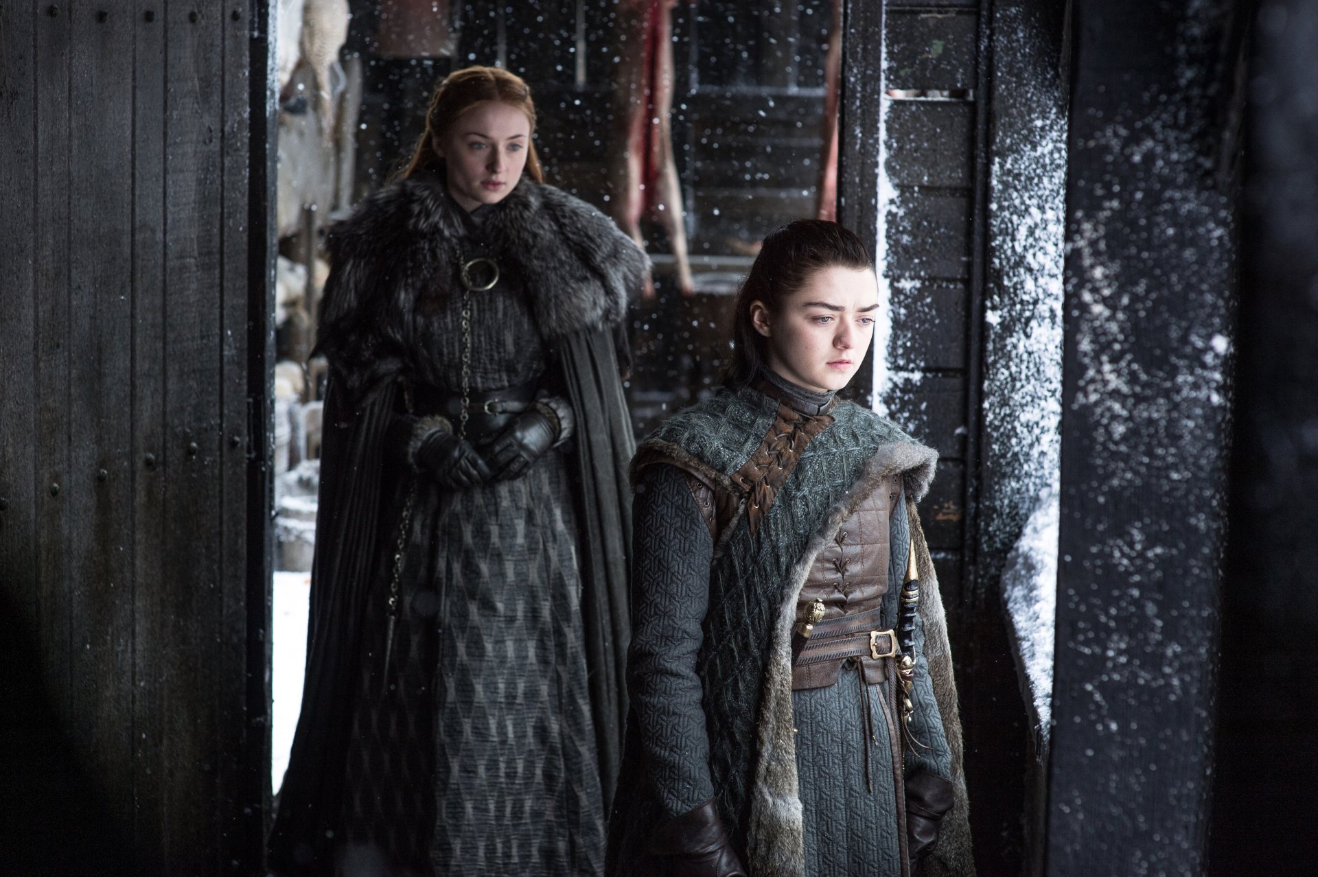 Download Sophie Turner Maisie Williams Arya Stark Sansa Stark TV Show Game Of Thrones HD Wallpaper