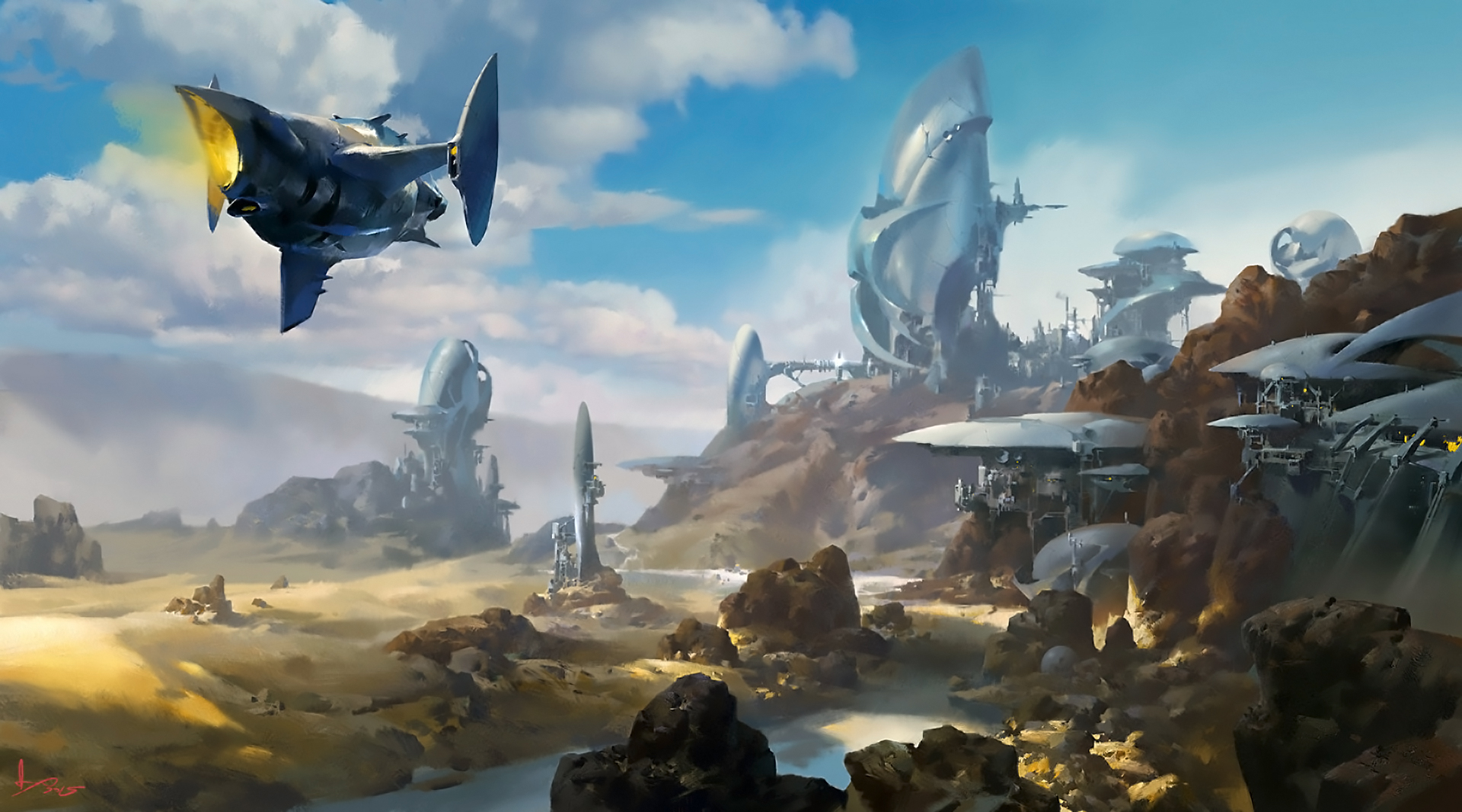 Sci Fi Landscape Wallpaper by Ling Xiang