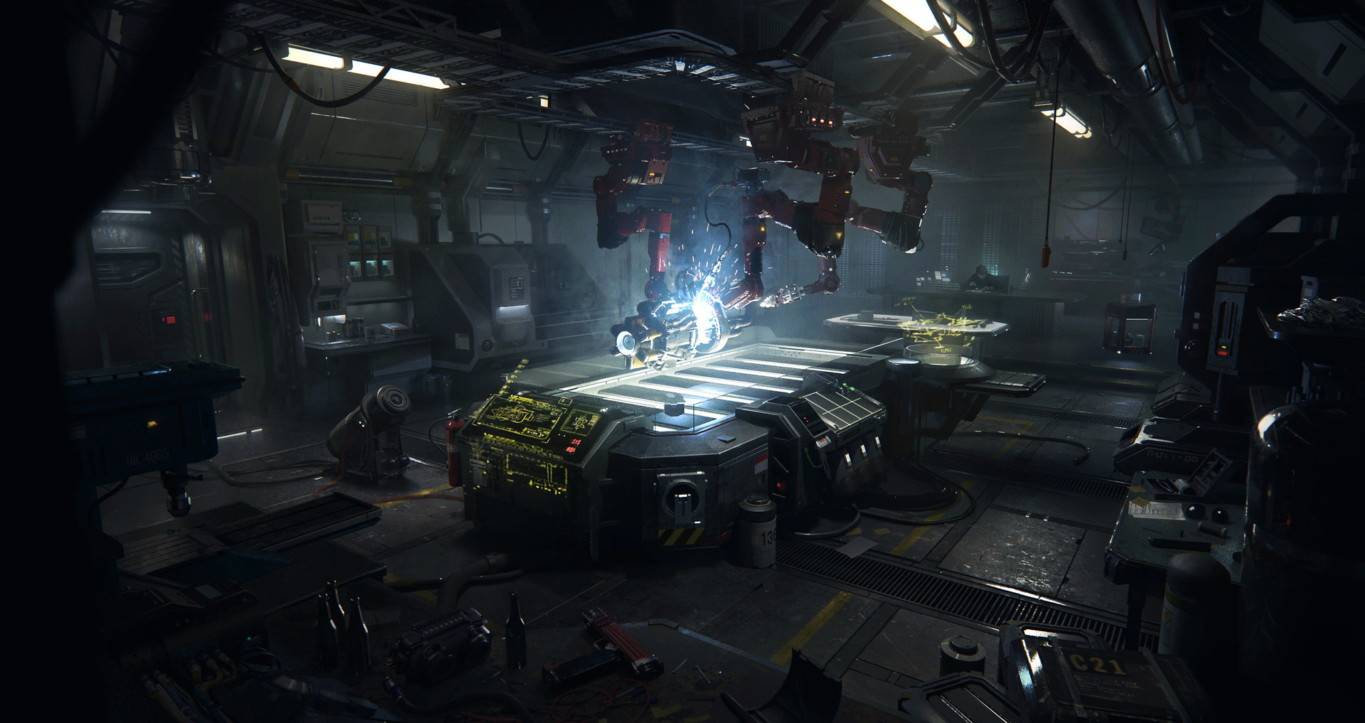 Sci Fi Machine Wallpaper by Sean Vo