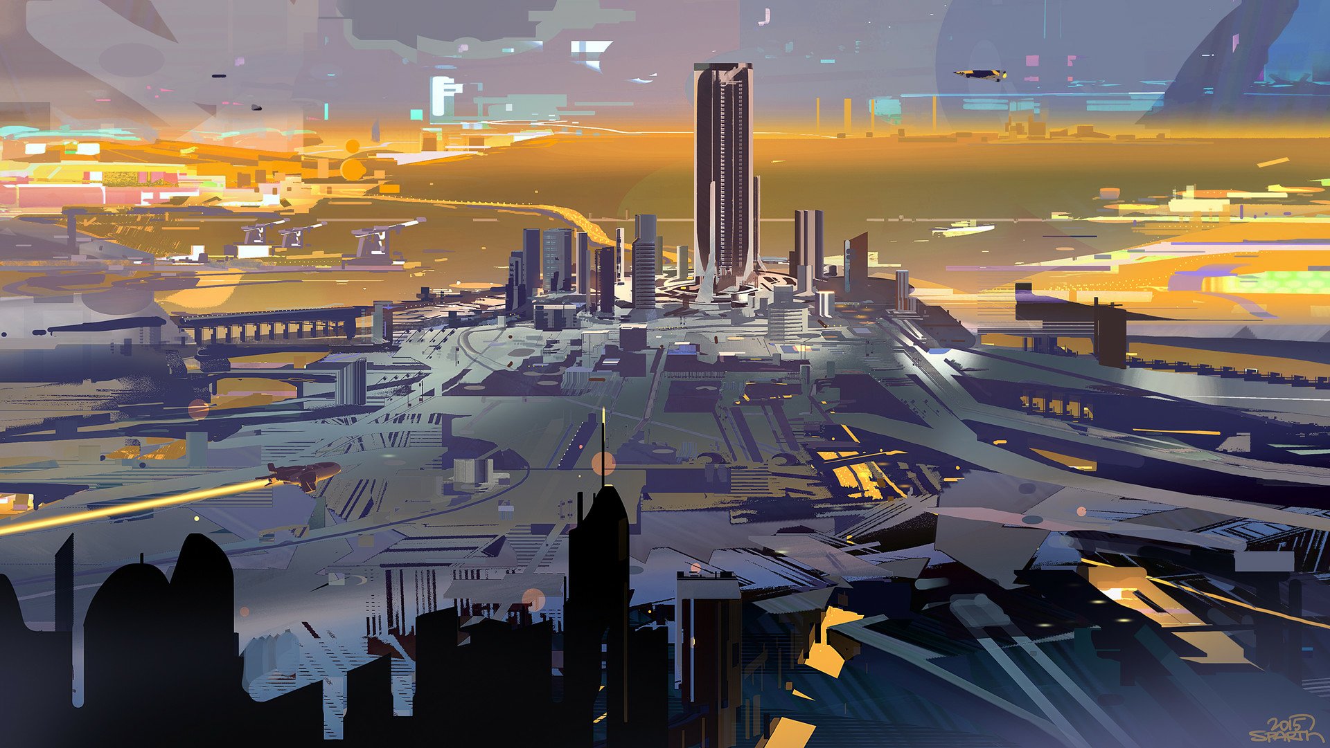 Futuristic Sci-Fi Skyscraper Cityscape HD Wallpaper by Sparth ...