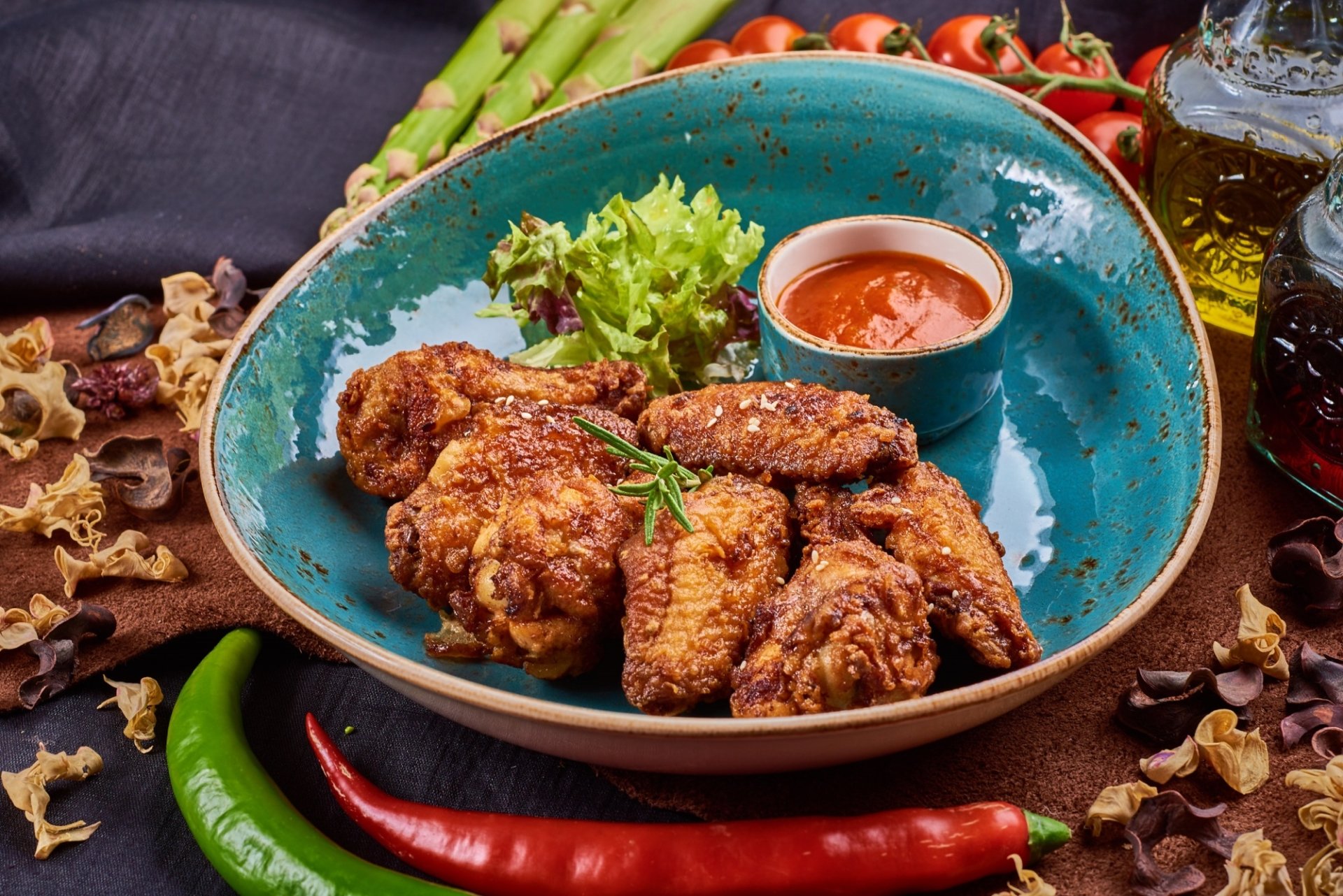 Crispy Chicken Delight: HD Still Life Feast