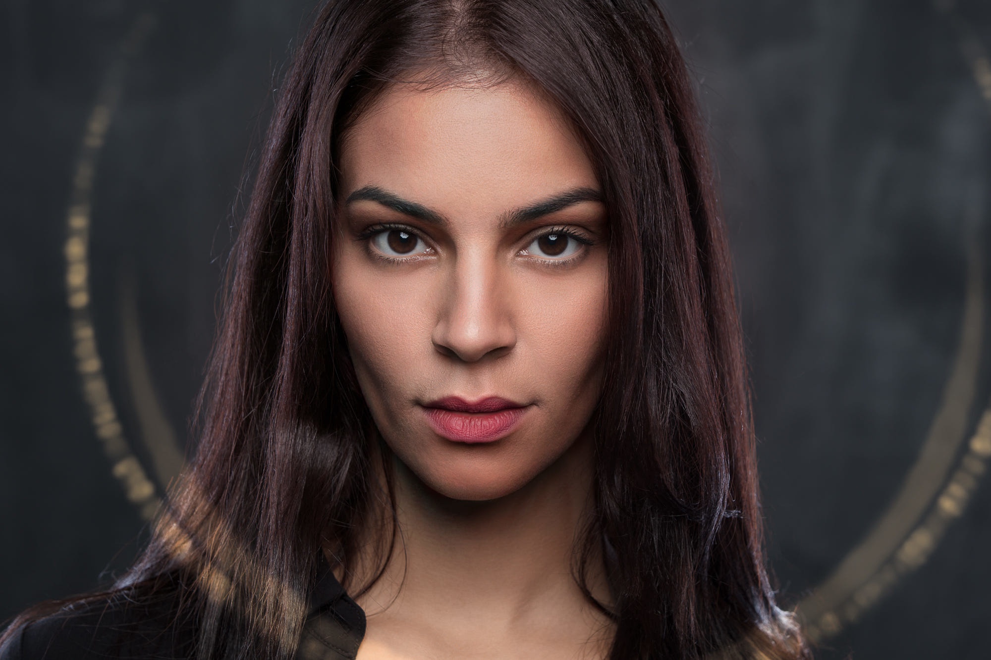 Download Brown Eyes Brunette Model Woman Face HD Wallpaper by Jp Bloch