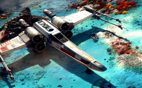 Yavin Base X-Wing and R2-D2 HD Wallpaper by Tom Stracke