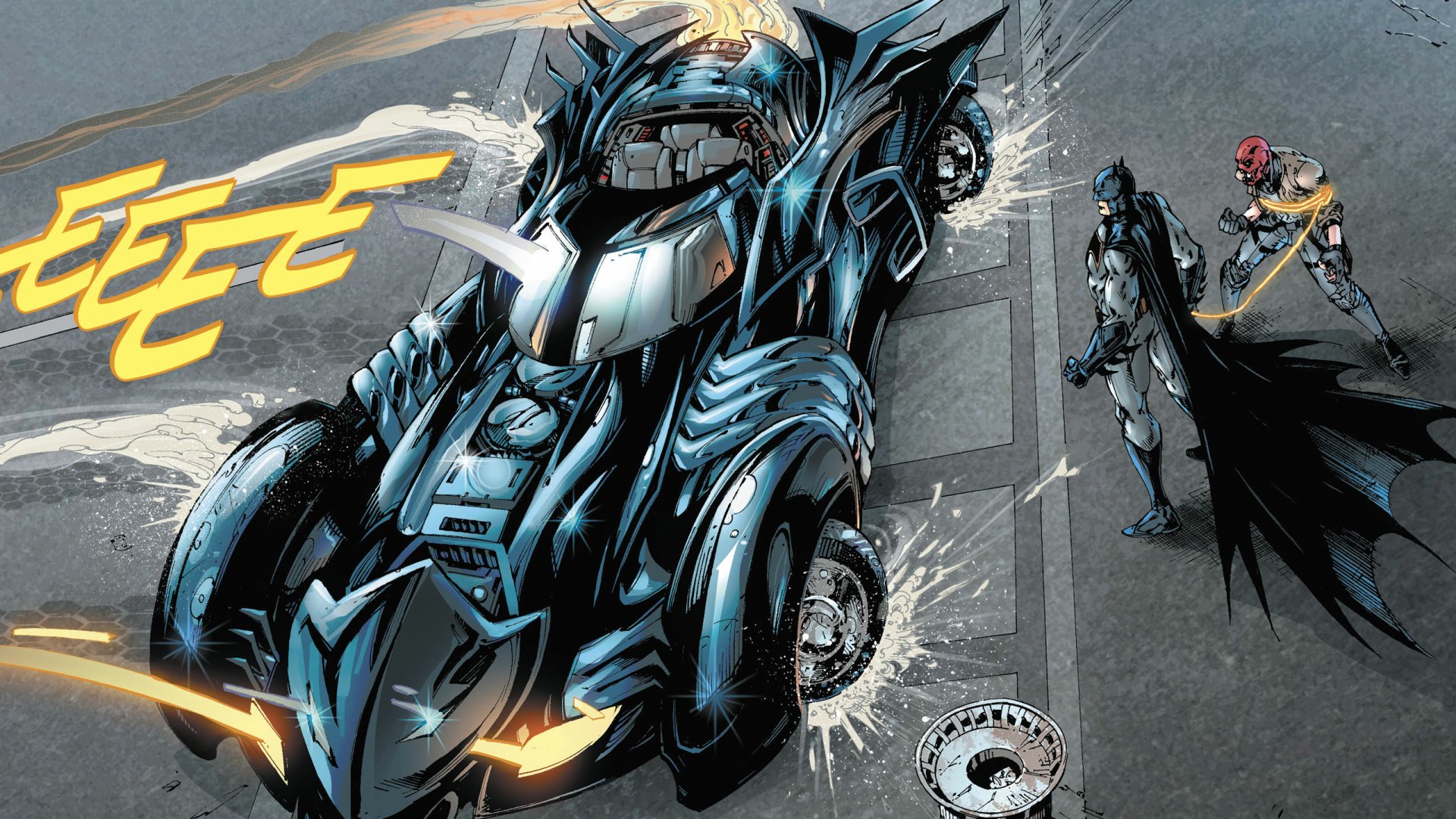 Red Hood & Batmobile — DC Comics 2K Quad HD Wallpaper | 2560x1440 ...
