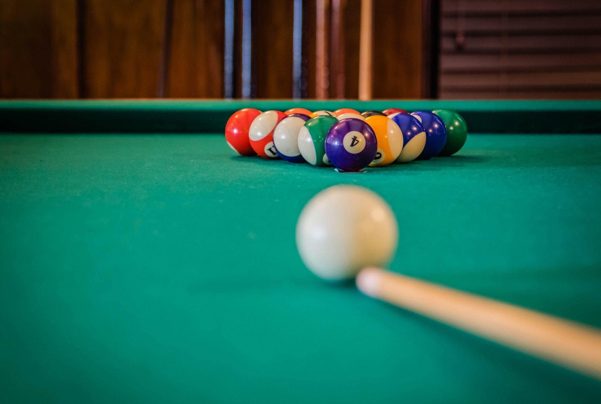 Vibrant Pool Game HD Wallpaper: A Classic Man-Made Challenge